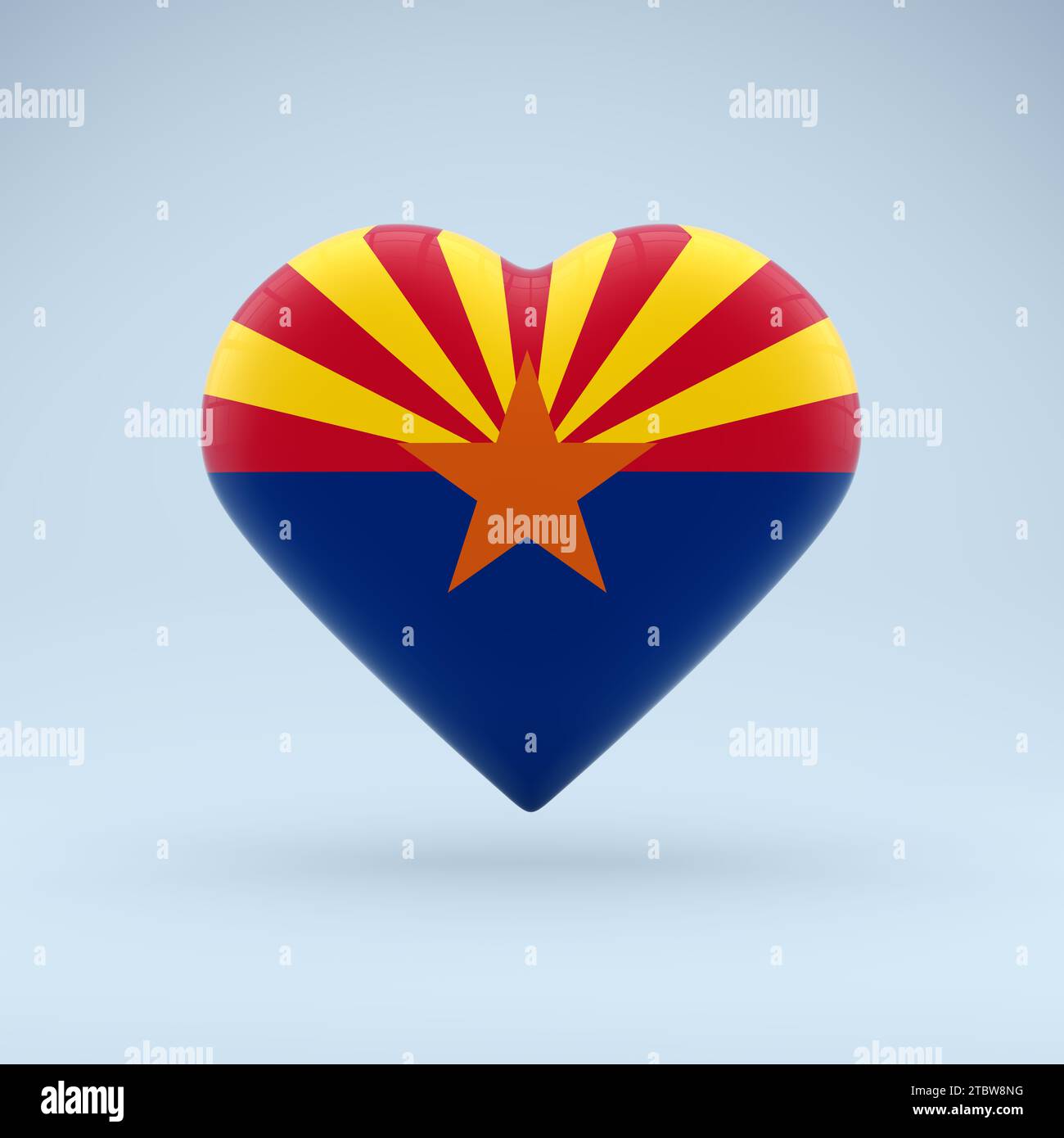 Love Arizona state symbol. Heart flag icon Stock Photo - Alamy