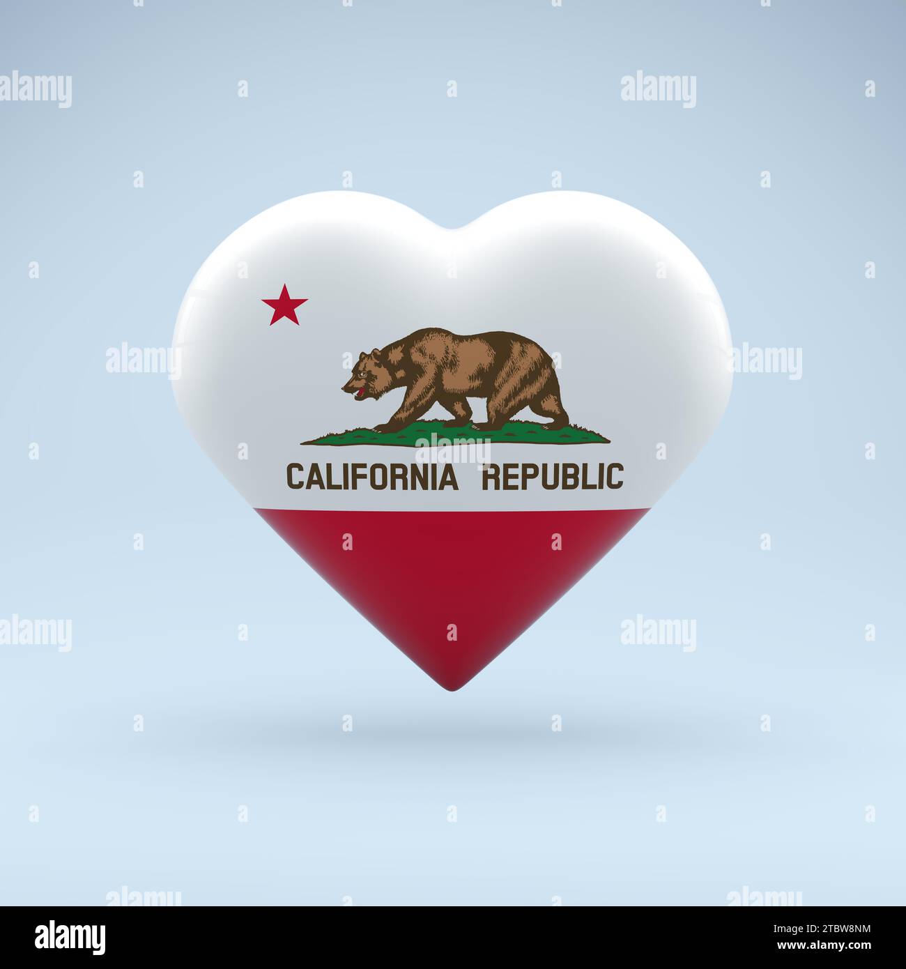 Love California state symbol. Heart flag icon Stock Photo - Alamy