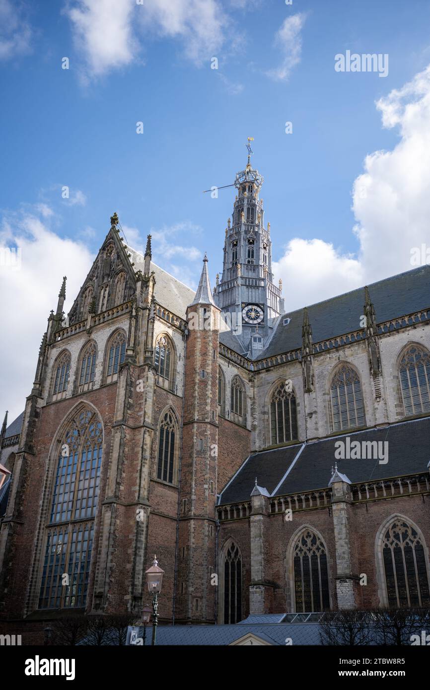 De Grote of St Bavokerk te Haarlem, the historic church in the main ...