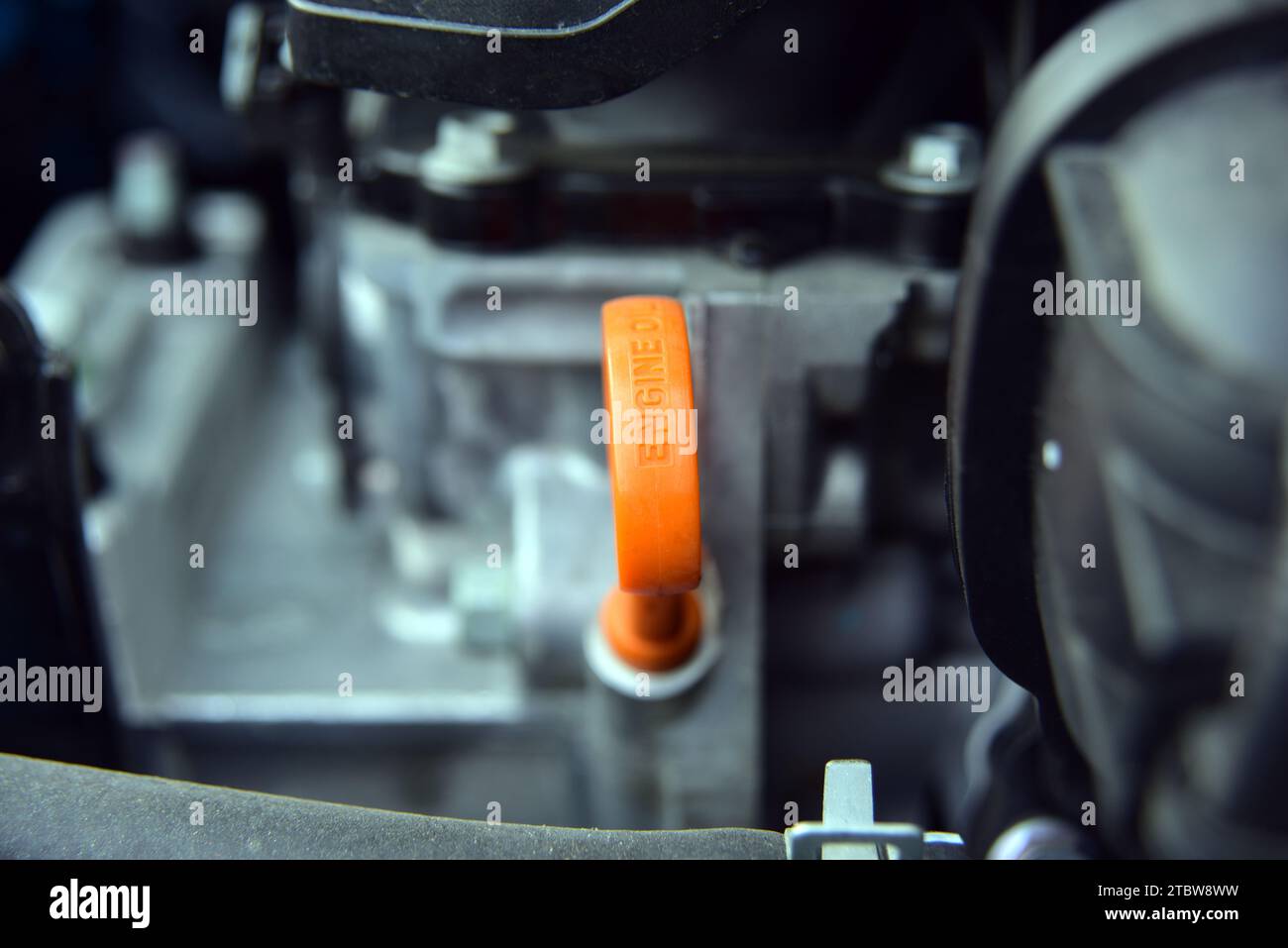 Car engine oil level dipstick, detail Stock Photo - Alamy