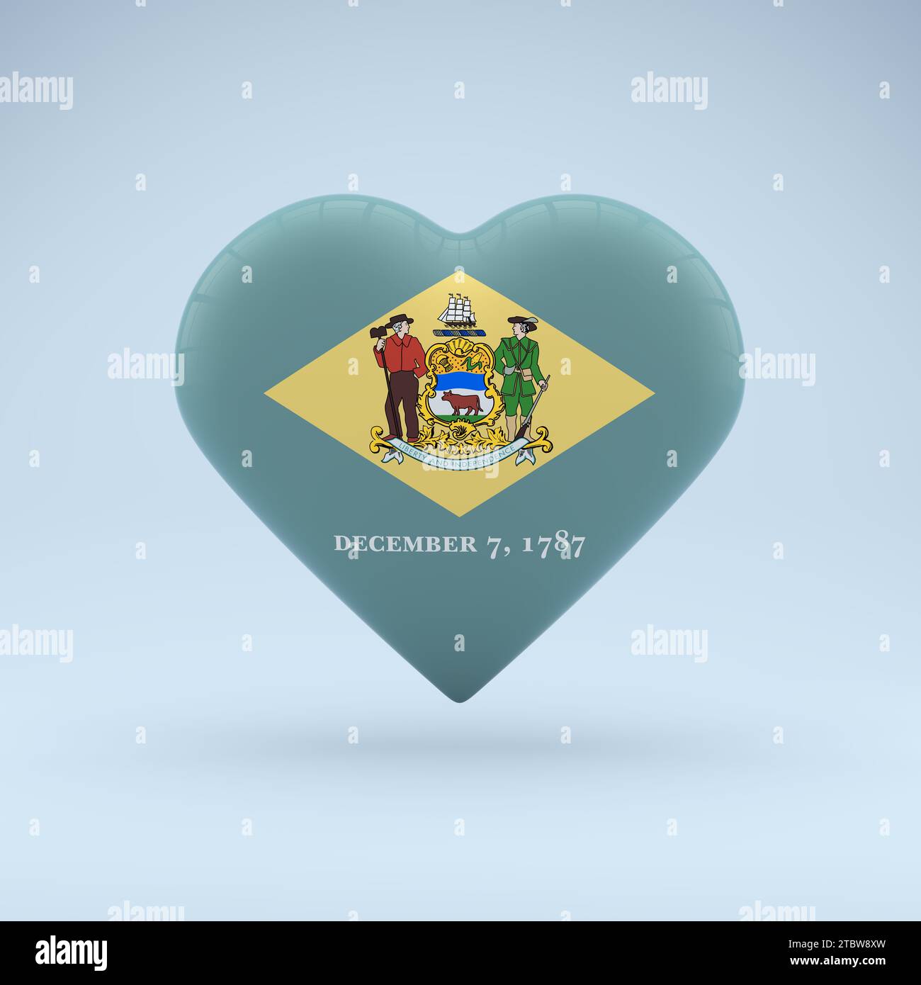 Love Delaware state symbol. Heart flag icon Stock Photo - Alamy