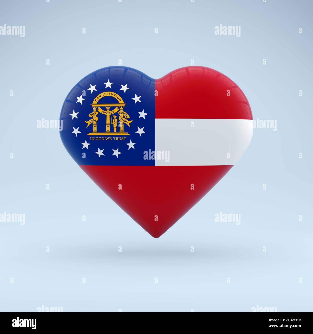 Love Georgia state symbol. Heart flag icon. 3D Rendering Stock Photo ...