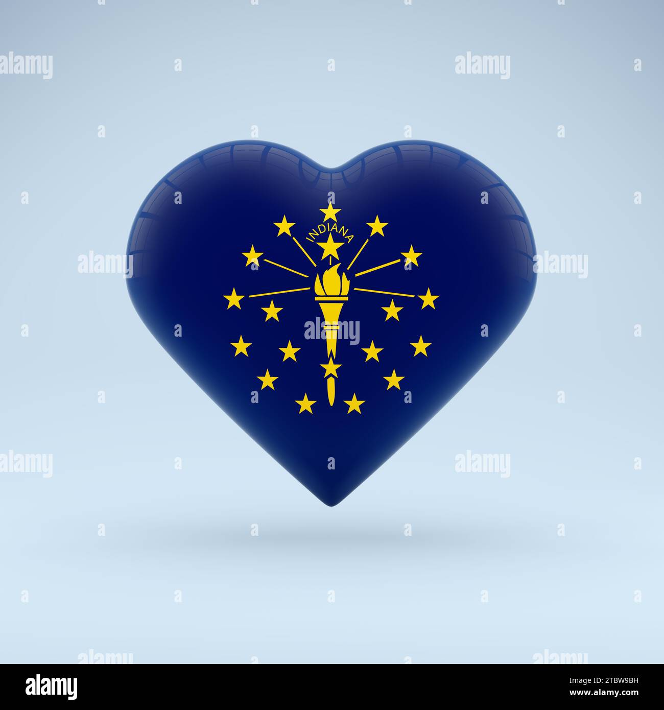 Love Indiana state symbol. Heart flag icon Stock Photo - Alamy