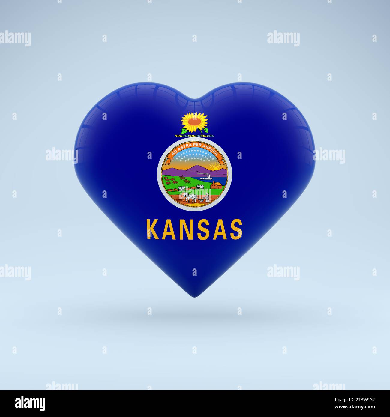 Love Kansas state symbol. Heart flag icon Stock Photo - Alamy