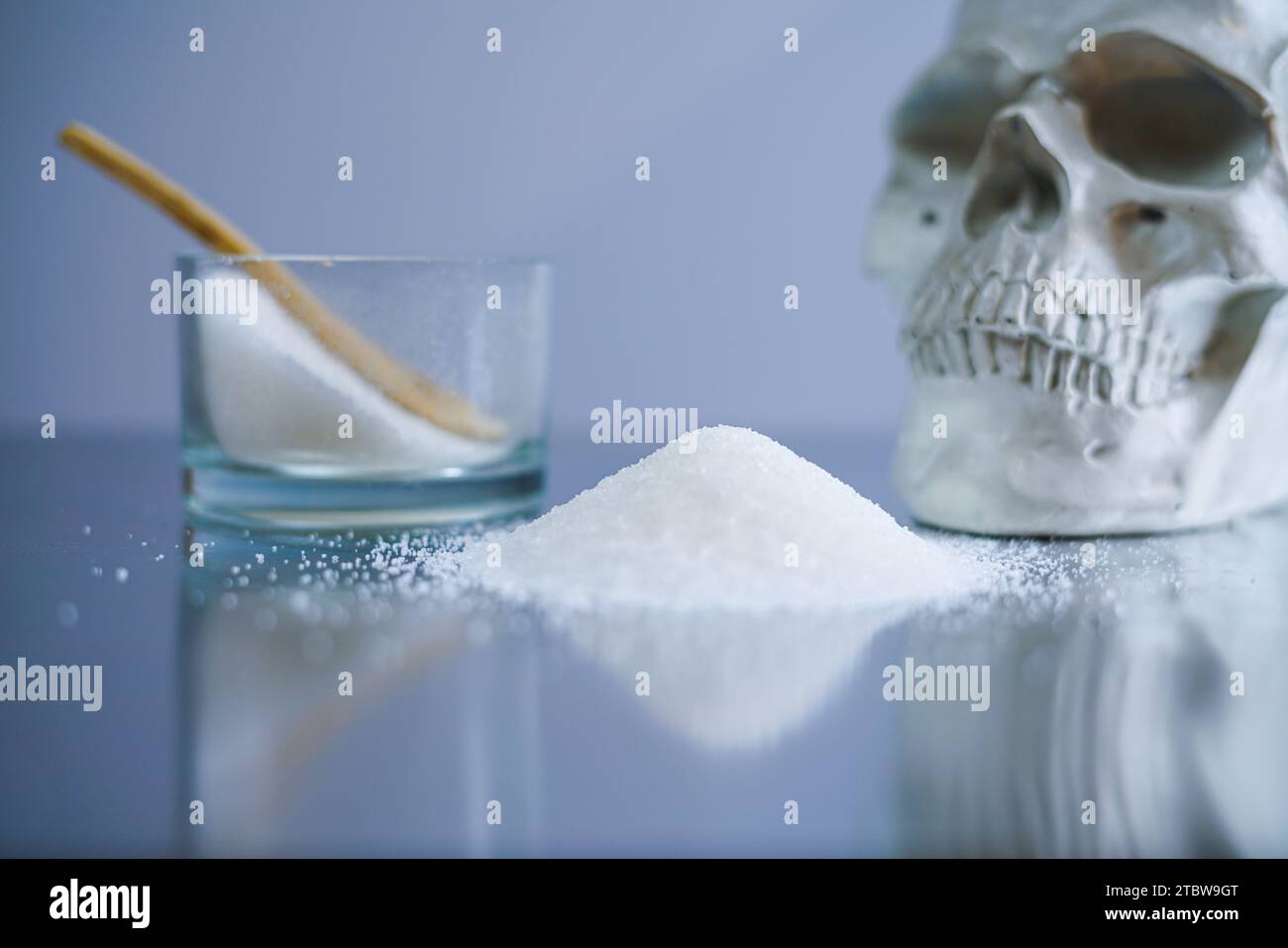 Sugar and a human's skull. Sugar as the most dangerous drug in the ...