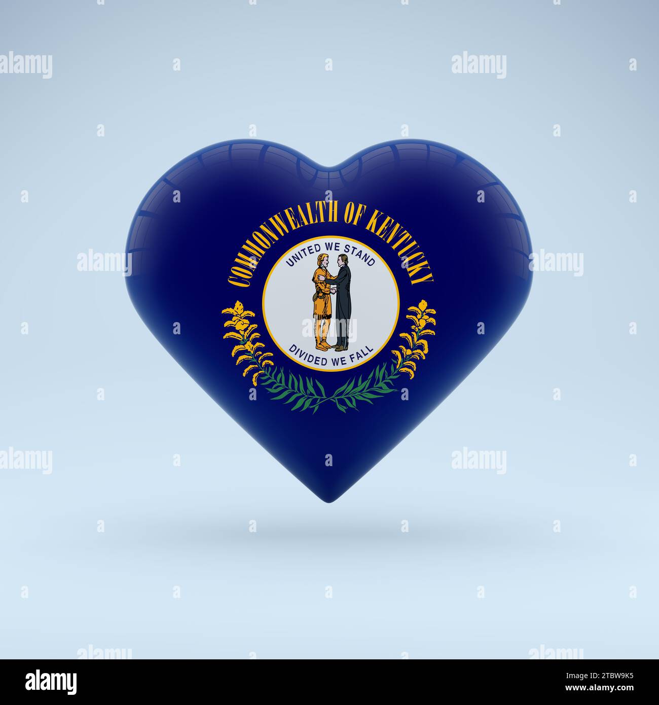 Love Kentucky state symbol. Heart flag icon Stock Photo - Alamy