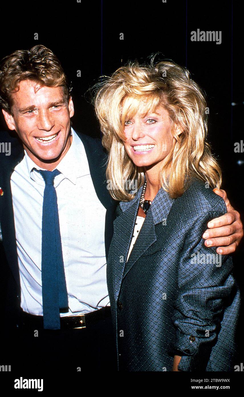 Circa 1987: RYAN O'NEAL and FARRAH FAWCETT. (Credit Image: © Globe ...