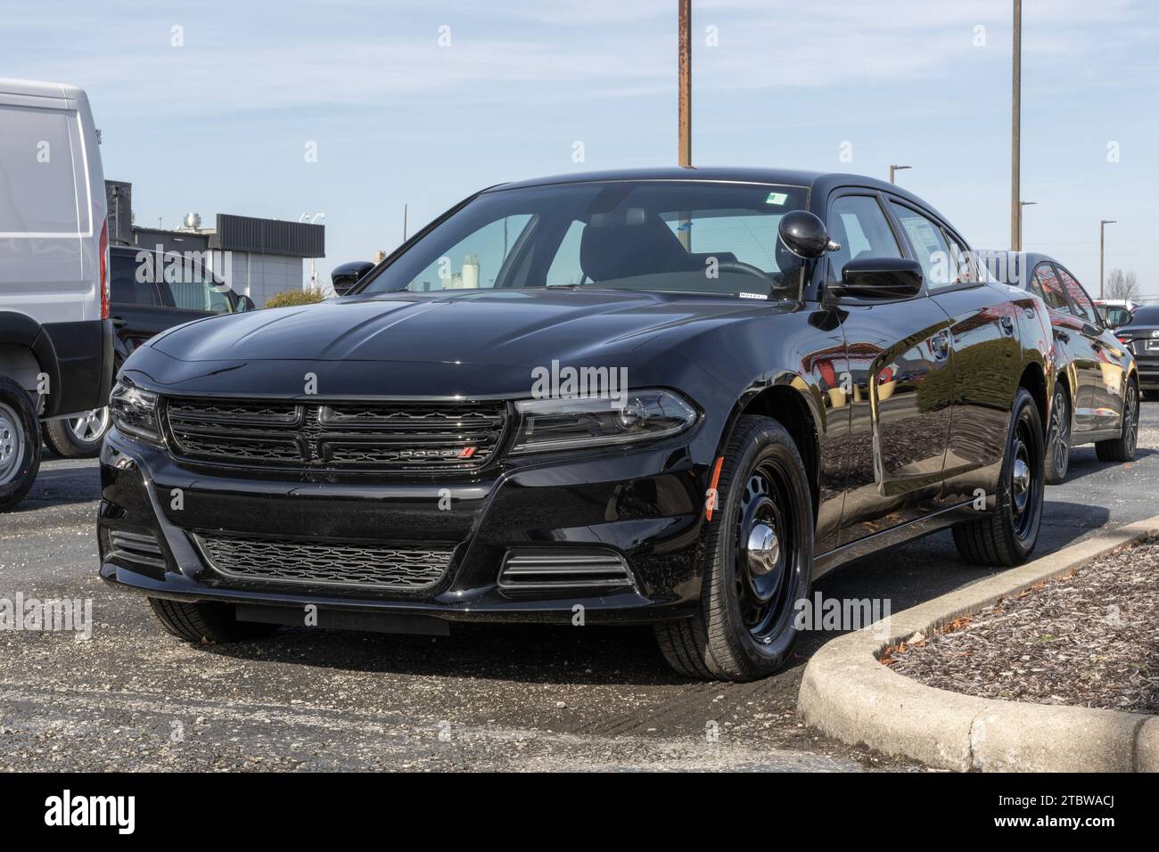 Indianapolis - December 7, 2023: Dodge Charger Pursuit AWD display at a ...