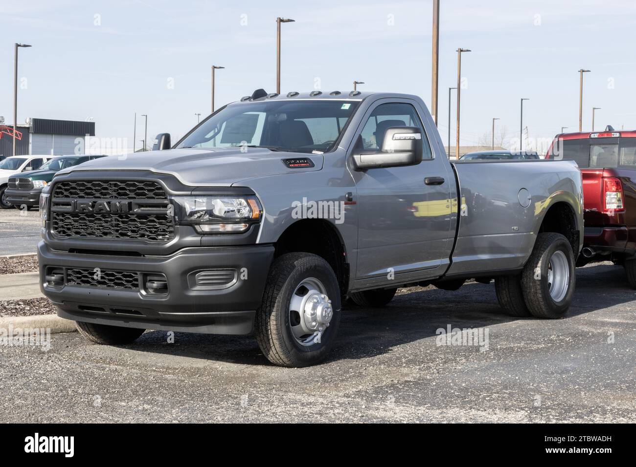 Indianapolis - December 7, 2023: Ram 3500 4X4 Long Box pickup display ...