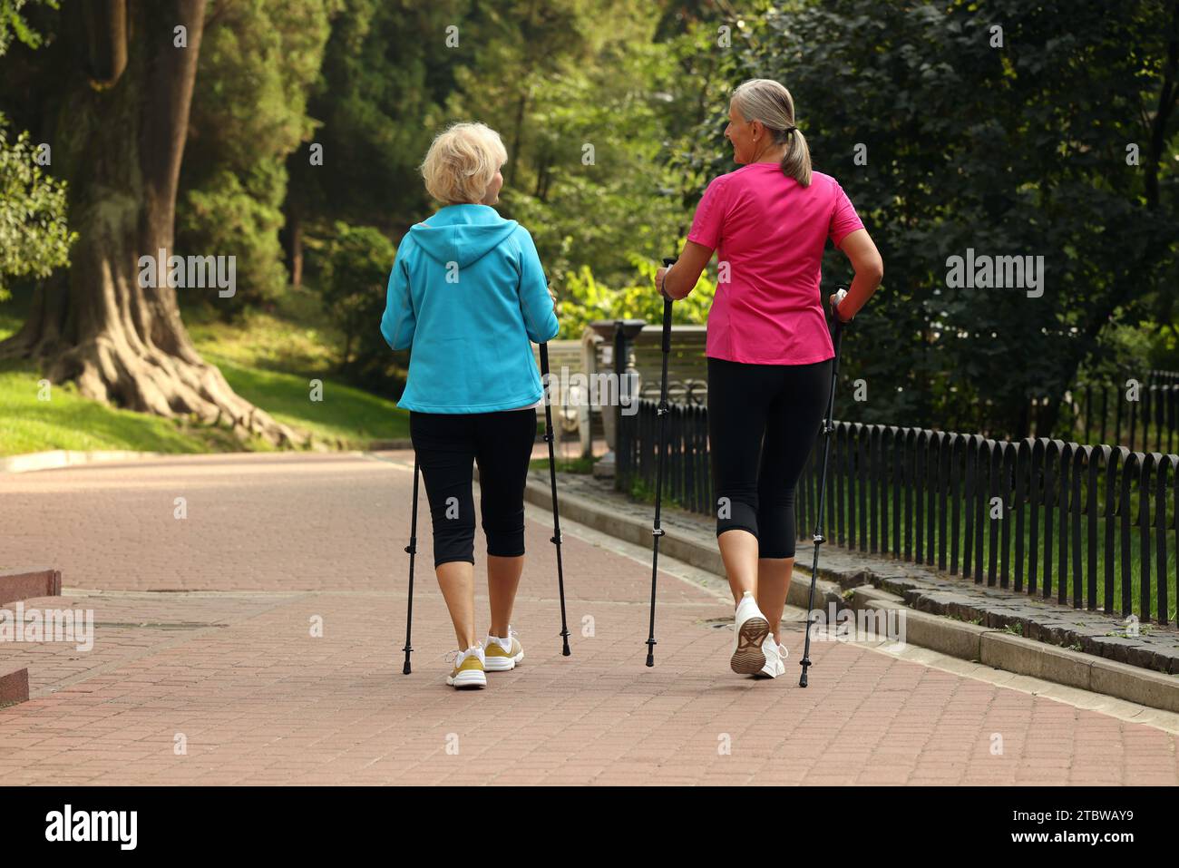 Female friends walking back view hi-res stock photography and images ...