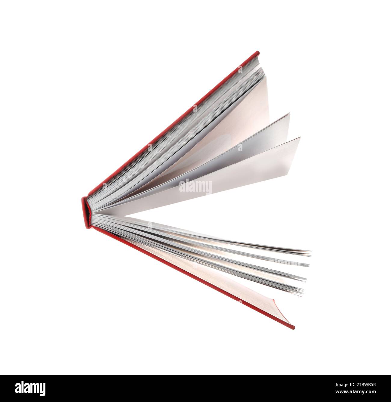 Book with red cover on white background Stock Photo - Alamy