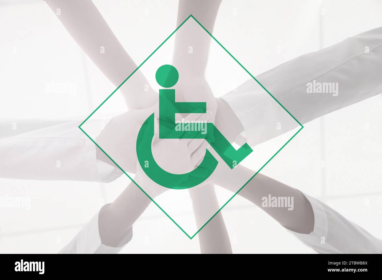 Inclusive workplace culture. International symbol of access. People ...