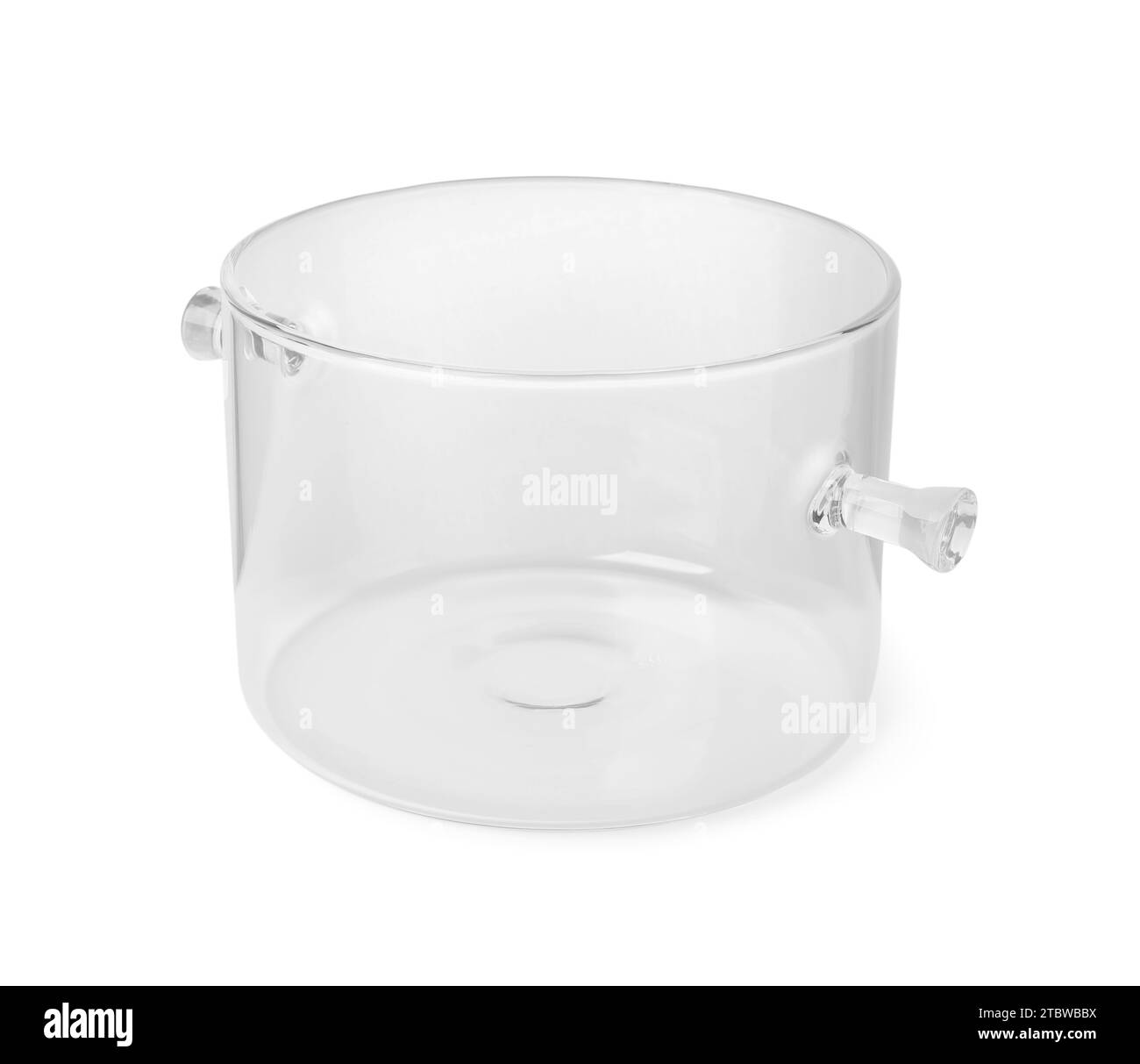 One empty glass pot isolated on white Stock Photo - Alamy