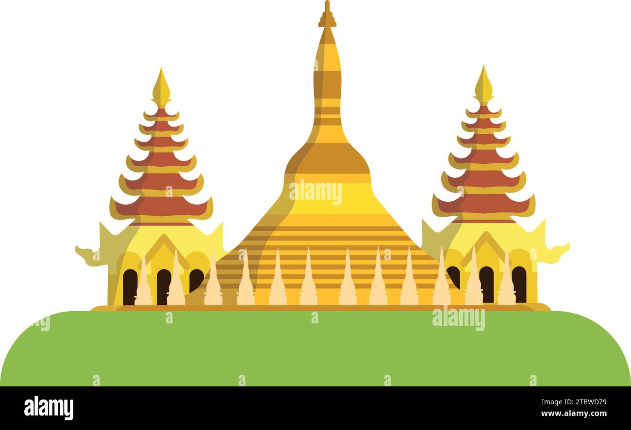 myanmar pagoda shwedagon temple design vector isolated Stock Vector ...