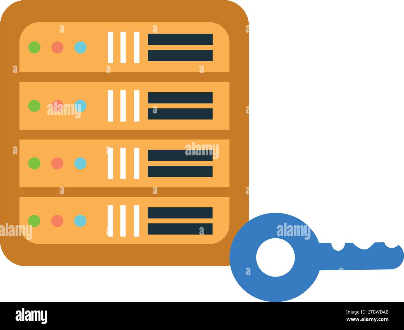 database server and key vector isolated Stock Vector Image & Art - Alamy