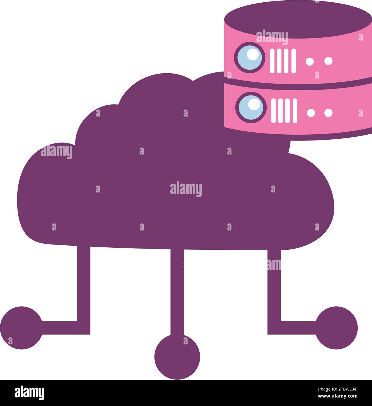 database cloud server with circuits vector isolated Stock Vector Image & Art - Alamy