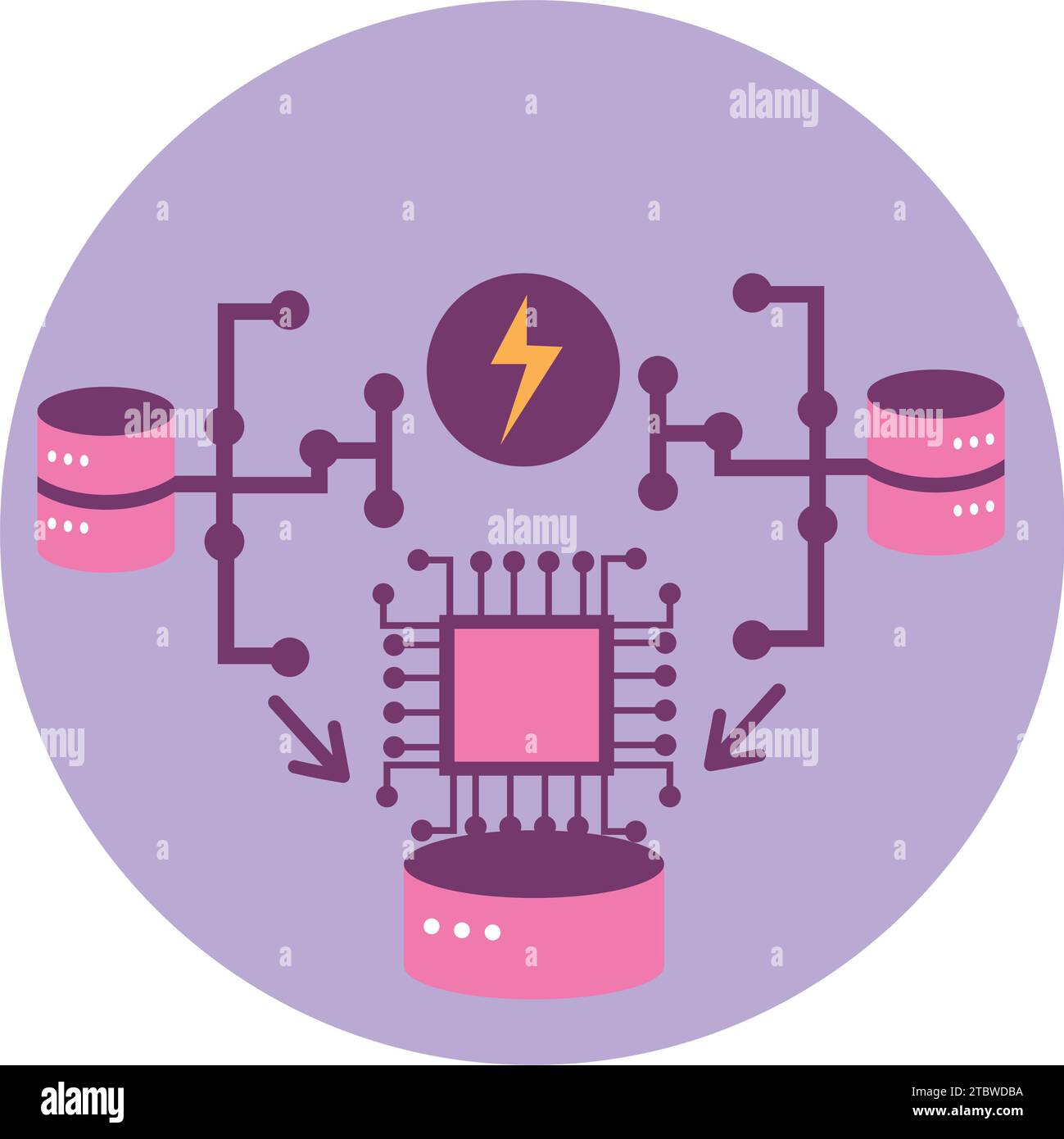 database server illustration with circuits vector isolated Stock Vector Image & Art - Alamy