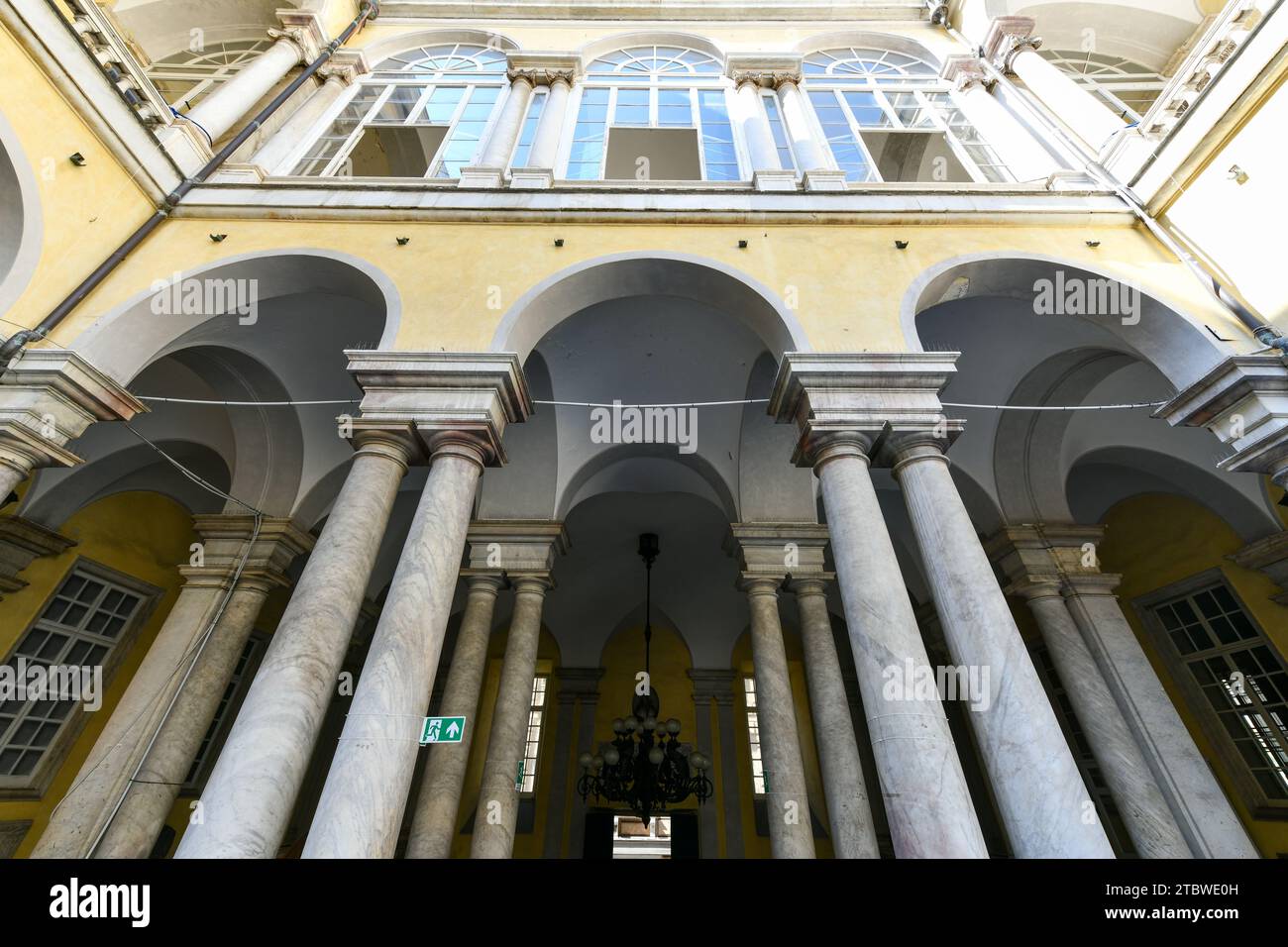 Genoa, Italy - Jul 29, 2022: The University of Genoa or UniGe interior ...