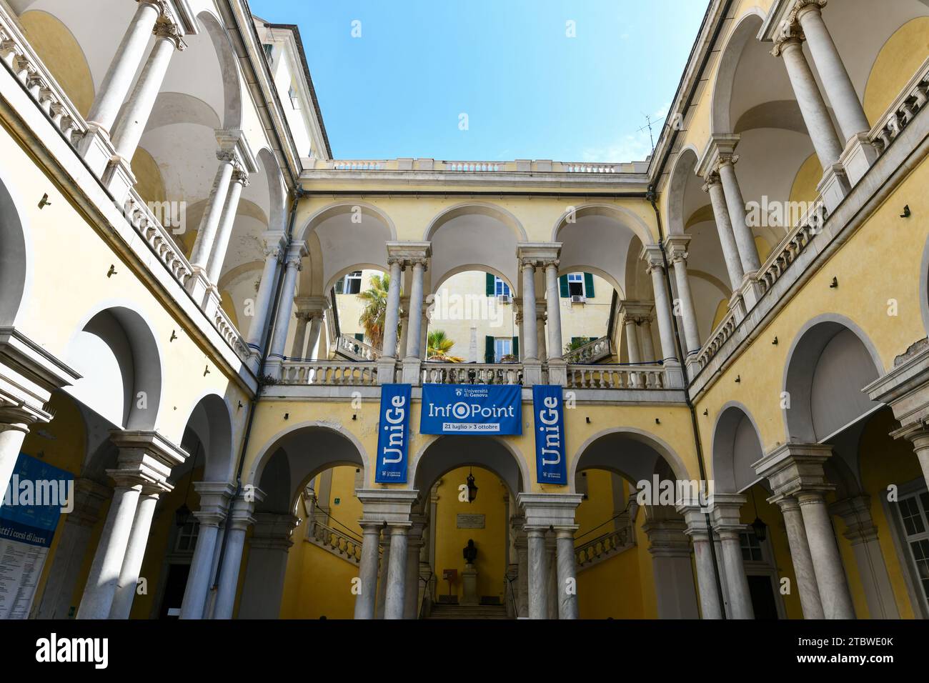 Genoa, Italy - Jul 29, 2022: The University of Genoa or UniGe interior ...