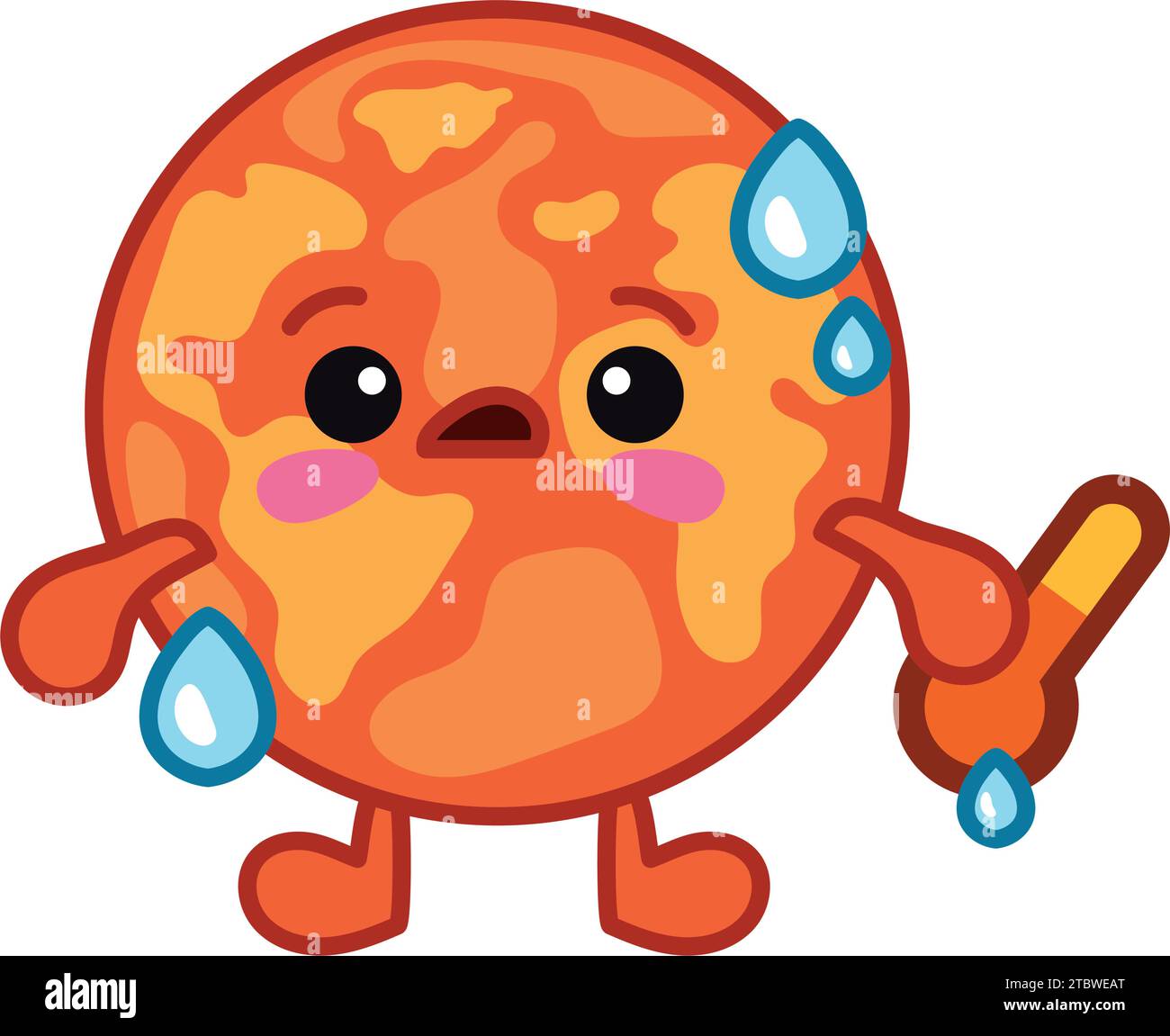 global warming illustration of the world exploding and sweating vector ...