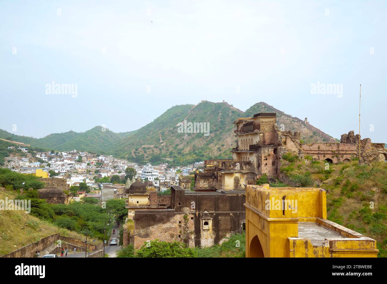 panoramic view from the top of Amer fort,Jaipur,Rajasthan,India Stock ...