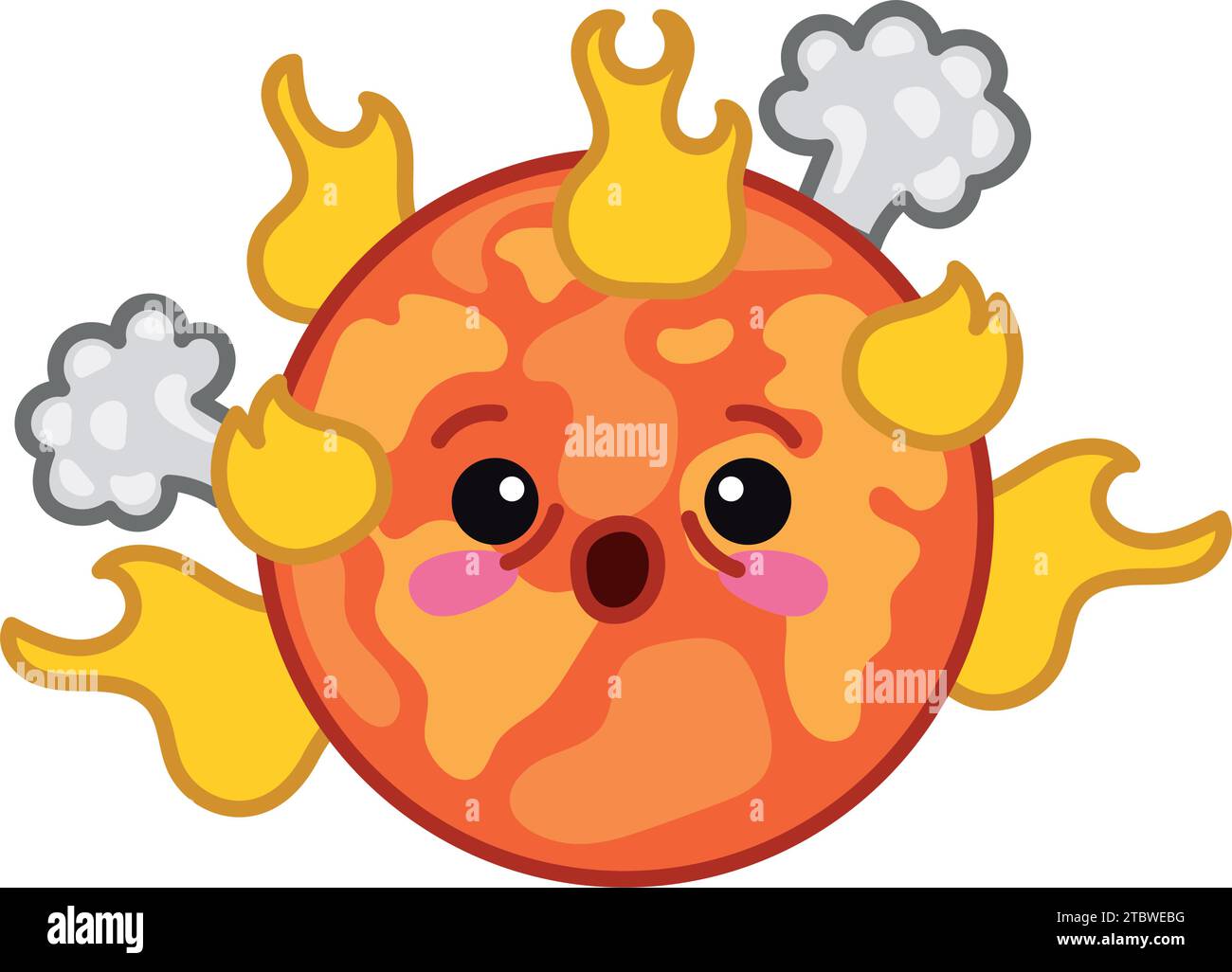 global warming illustration of the world on fire and exploding vector ...