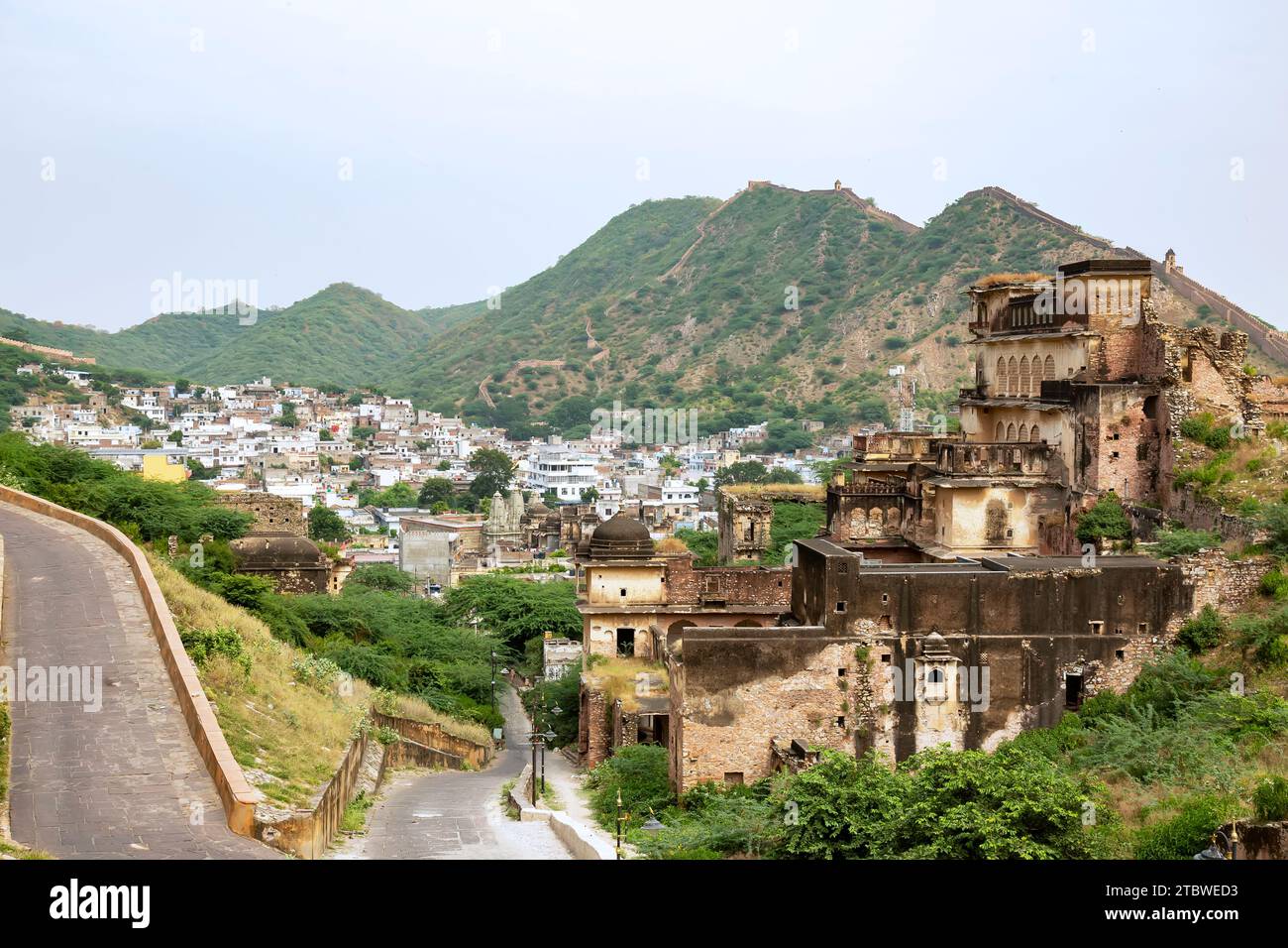 panoramic view from the top of Amer fort,Jaipur,Rajasthan,India Stock ...
