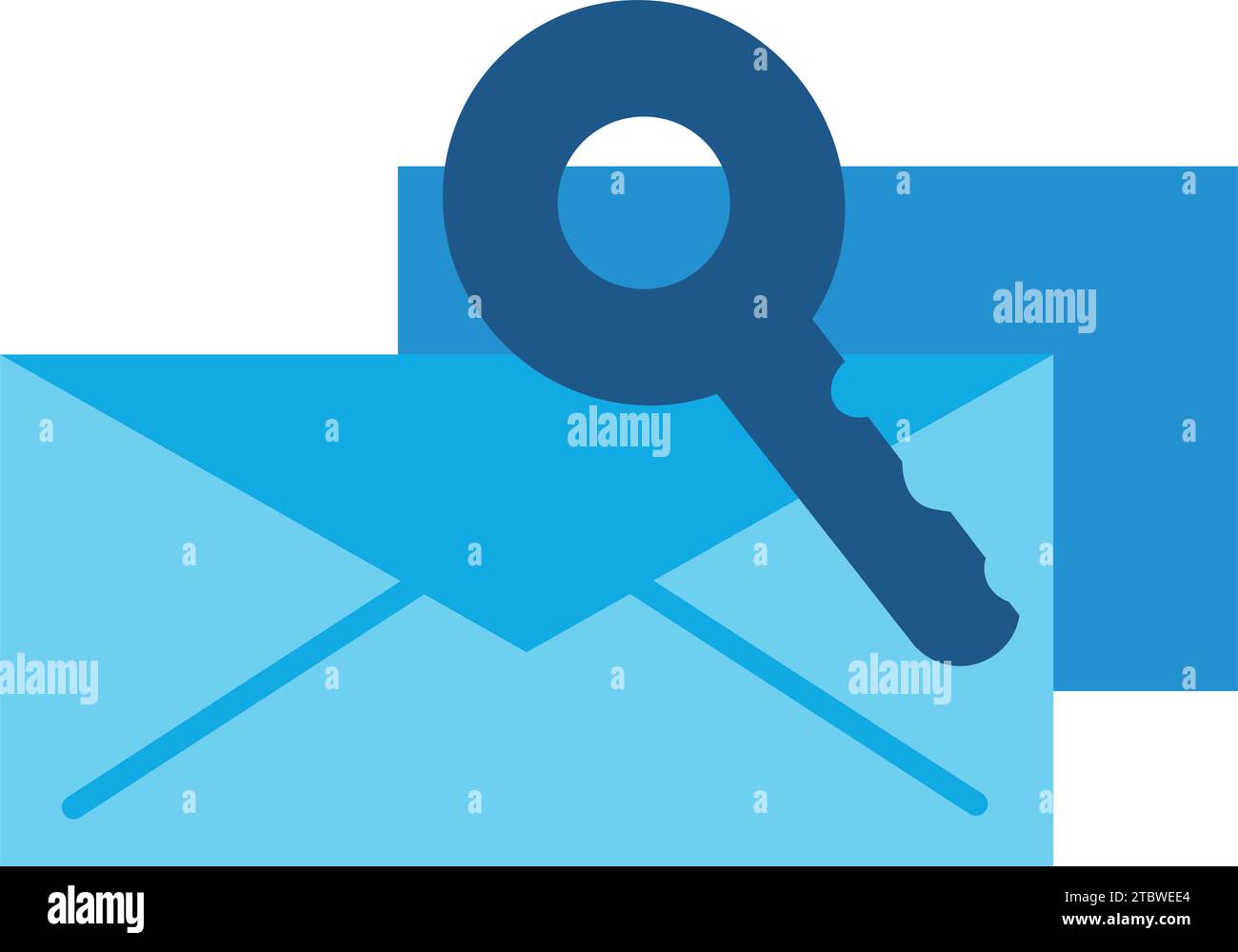 data security illustration of envelope with key vector isolated Stock ...