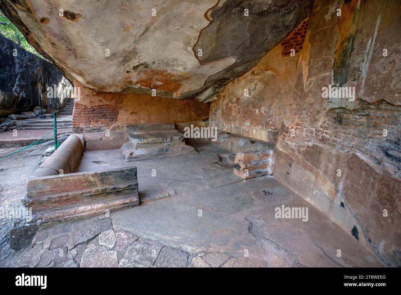 The interior of the Asana Cave at the western base of Sigiriya Rock ...