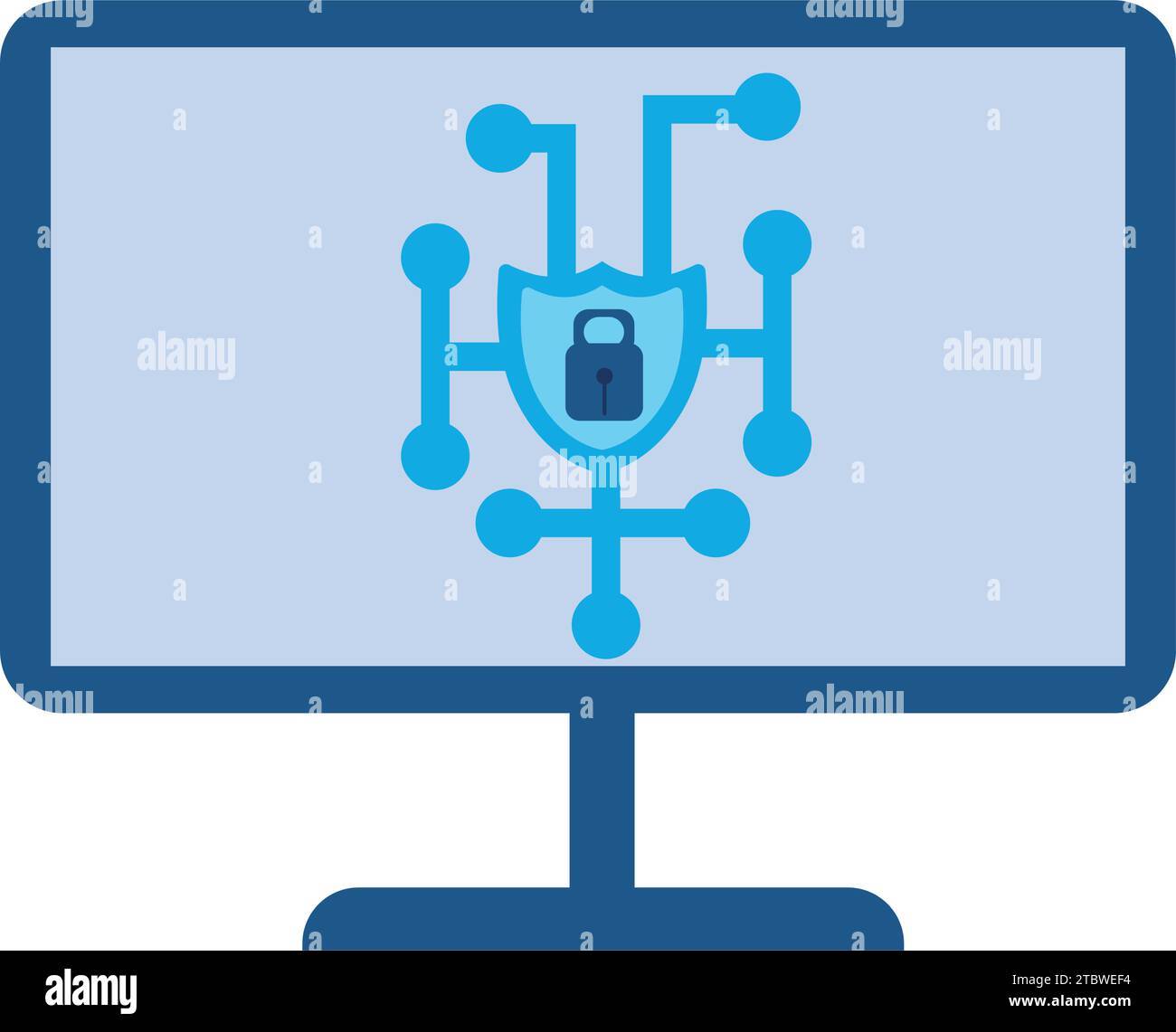 data security illustration of monitor vector isolated Stock Vector ...