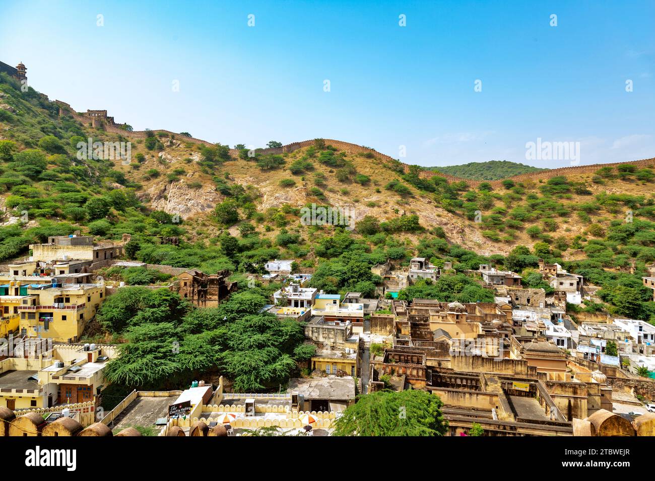panoramic view from the top of Amer fort,Jaipur,Rajasthan,India Stock ...