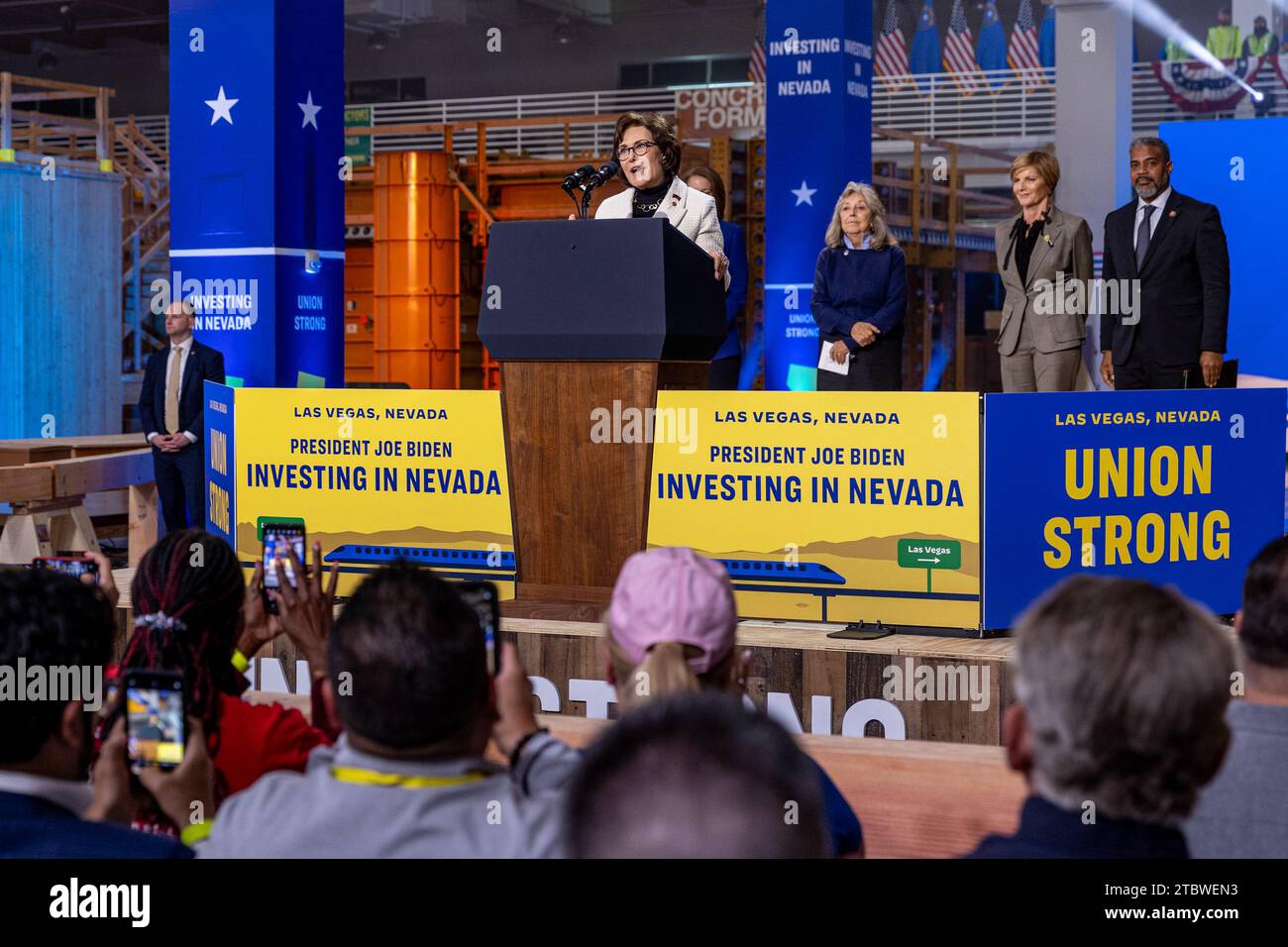 Las Vegas, USA. 08th Dec, 2023. Senator Jacky Rosen, D-NV, speaks ahead ...