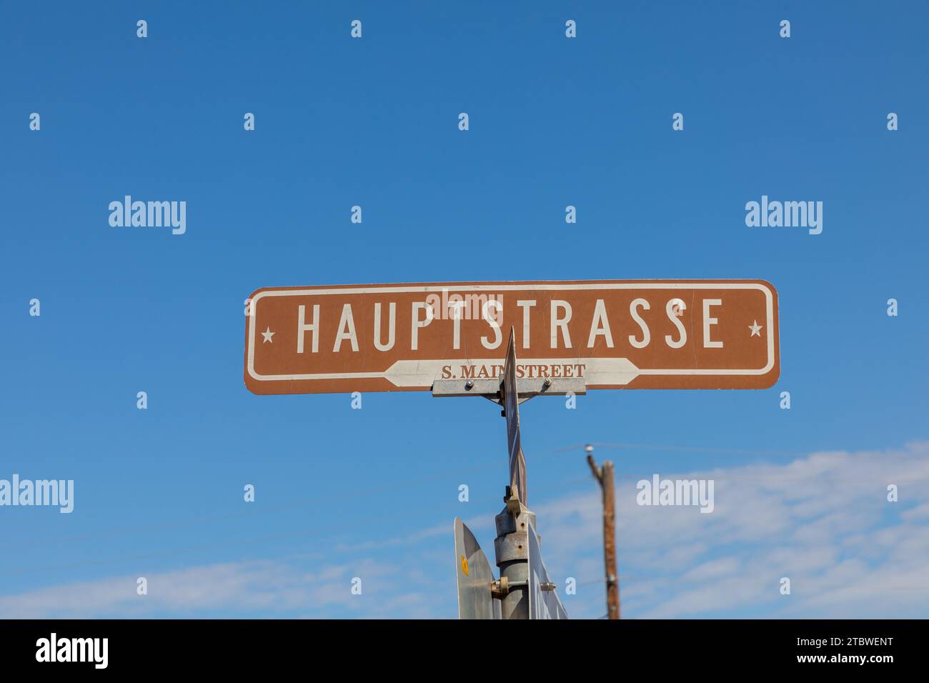 street sign hauptstrasse, in english main street in the small western ...