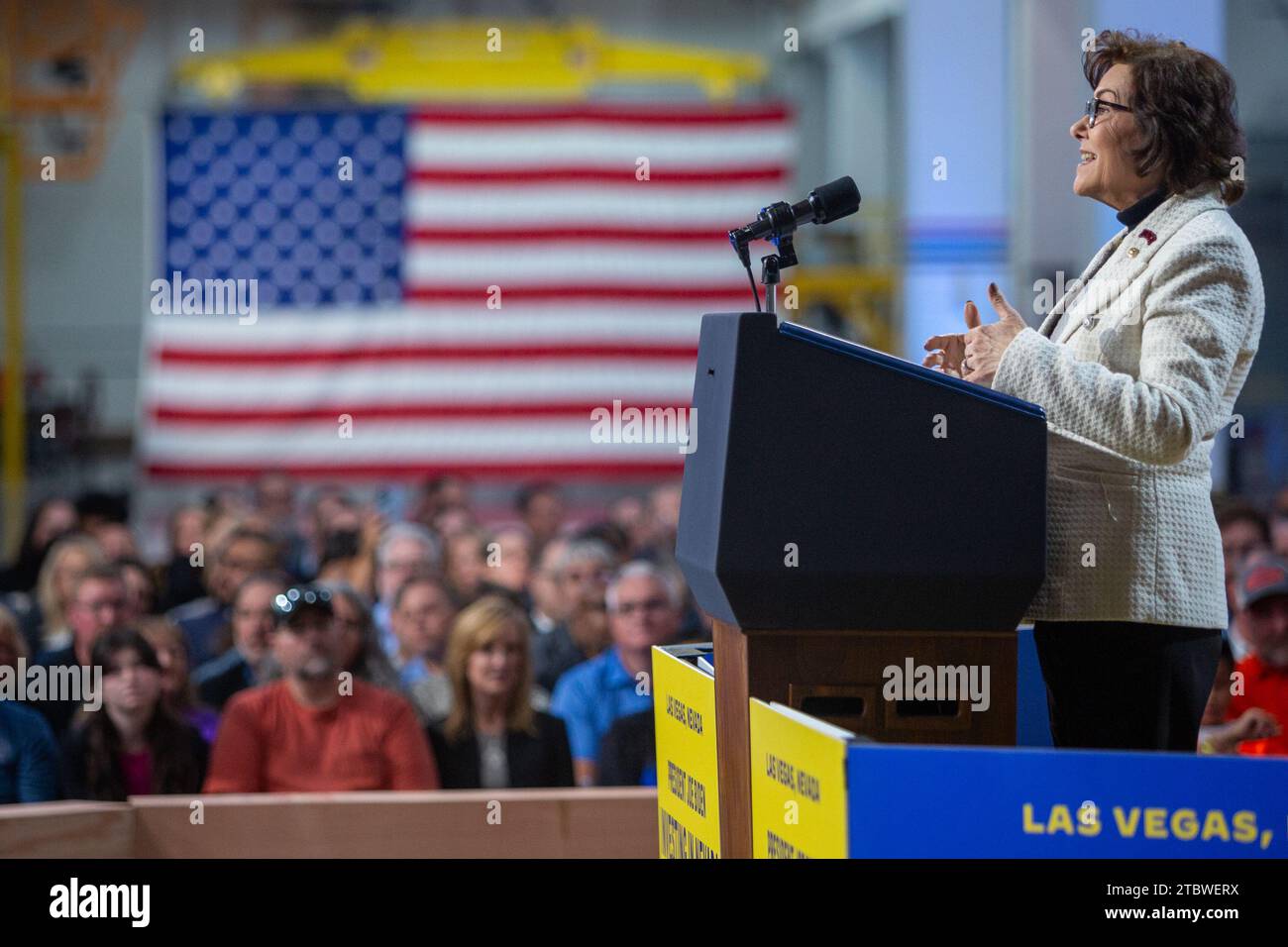 Las Vegas, USA. 08th Dec, 2023. Senator Jacky Rosen, D-NV, speaks ahead ...