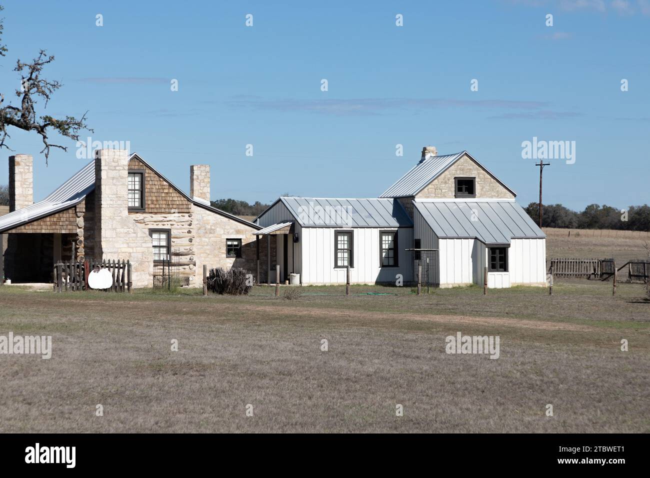 small typical farmhouse near Fredericksburg in Texas, USA Stock Photo ...