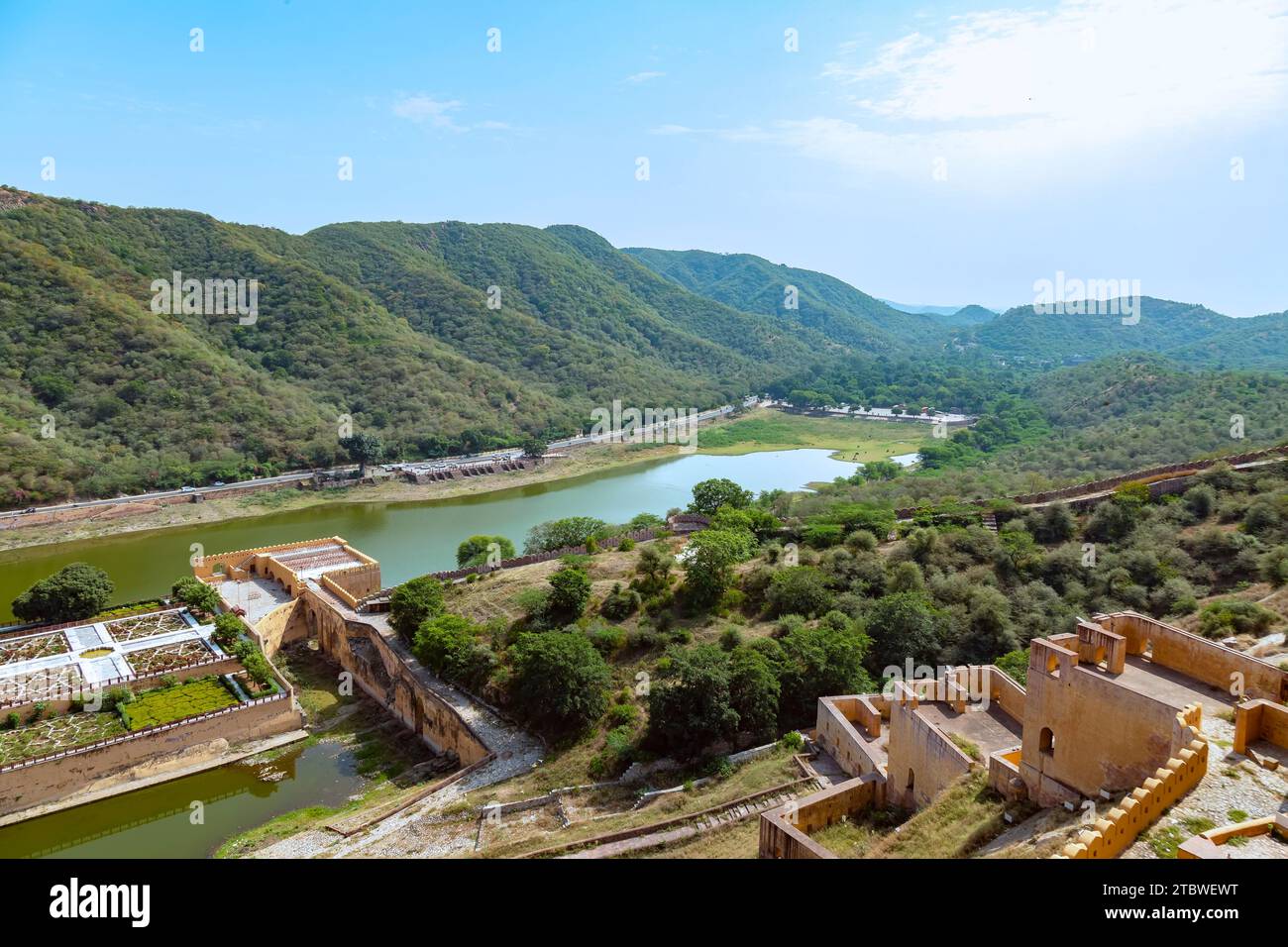 panoramic view from the top of Amer fort,Jaipur,Rajasthan,India Stock ...