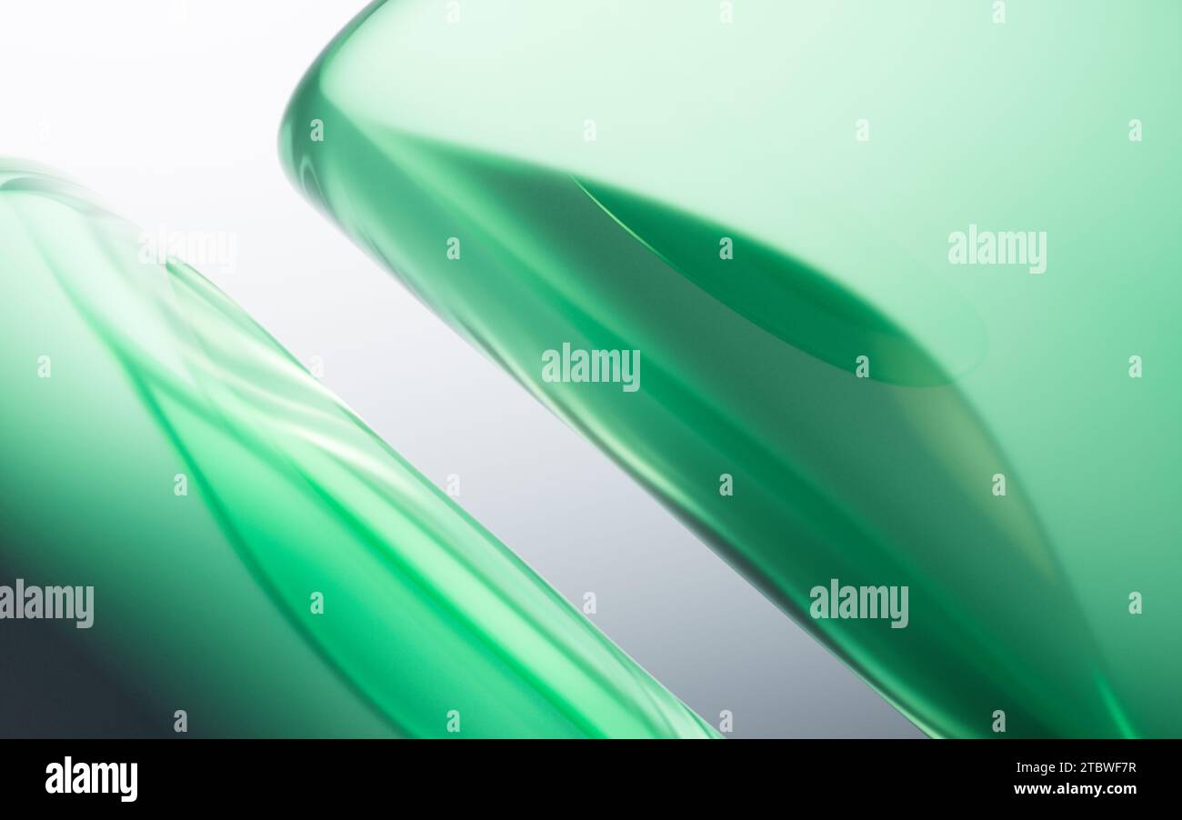 Gradient green transparent geometry background, 3d rendering. 3D ...