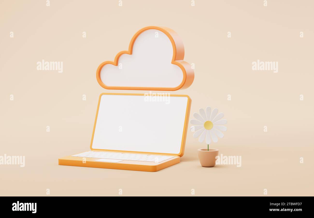 Cloud computing and office, 3d rendering. Digital drawing Stock Photo ...