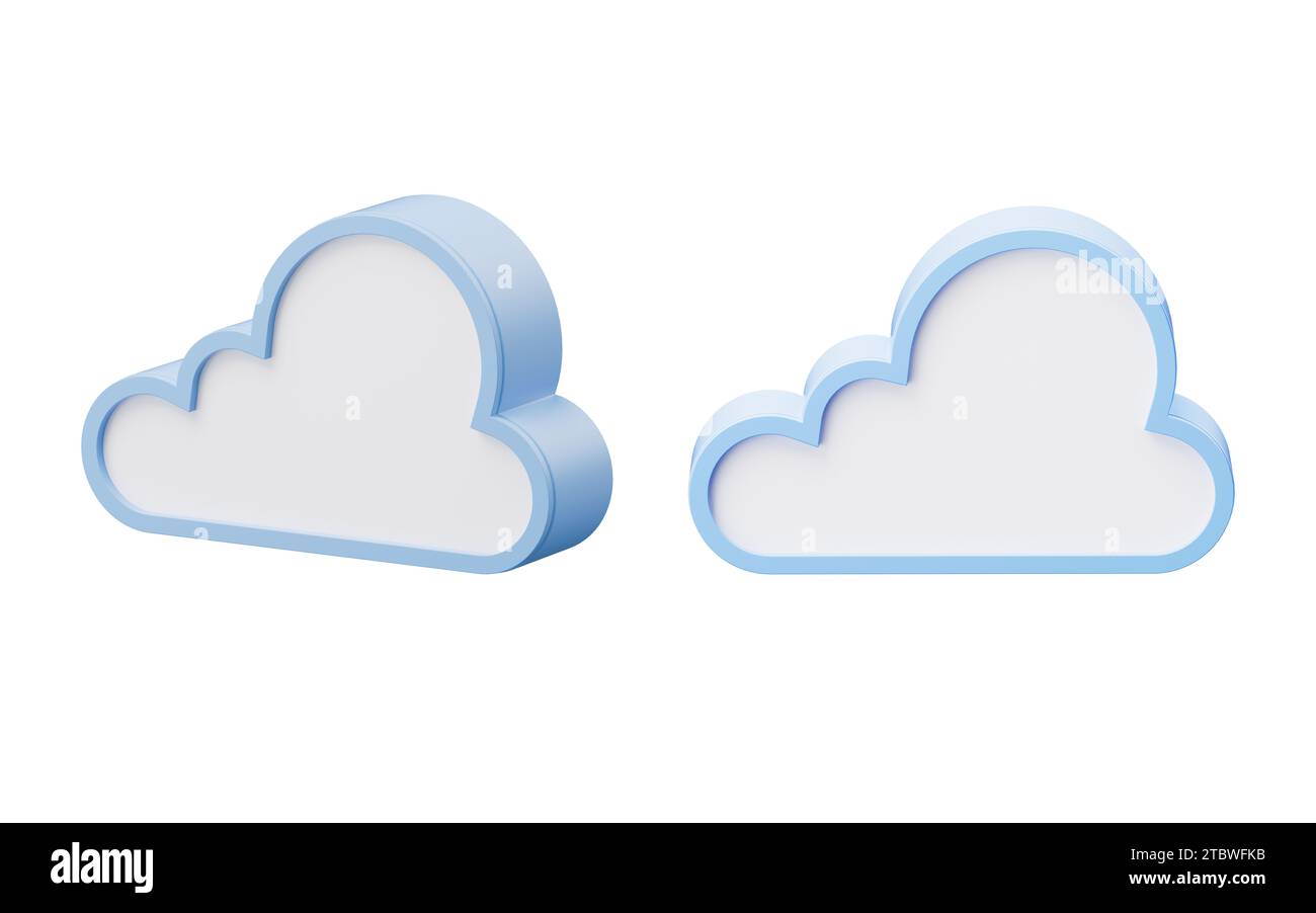 Cloud computing with cartoon style, 3d rendering. 3D illustration Stock ...