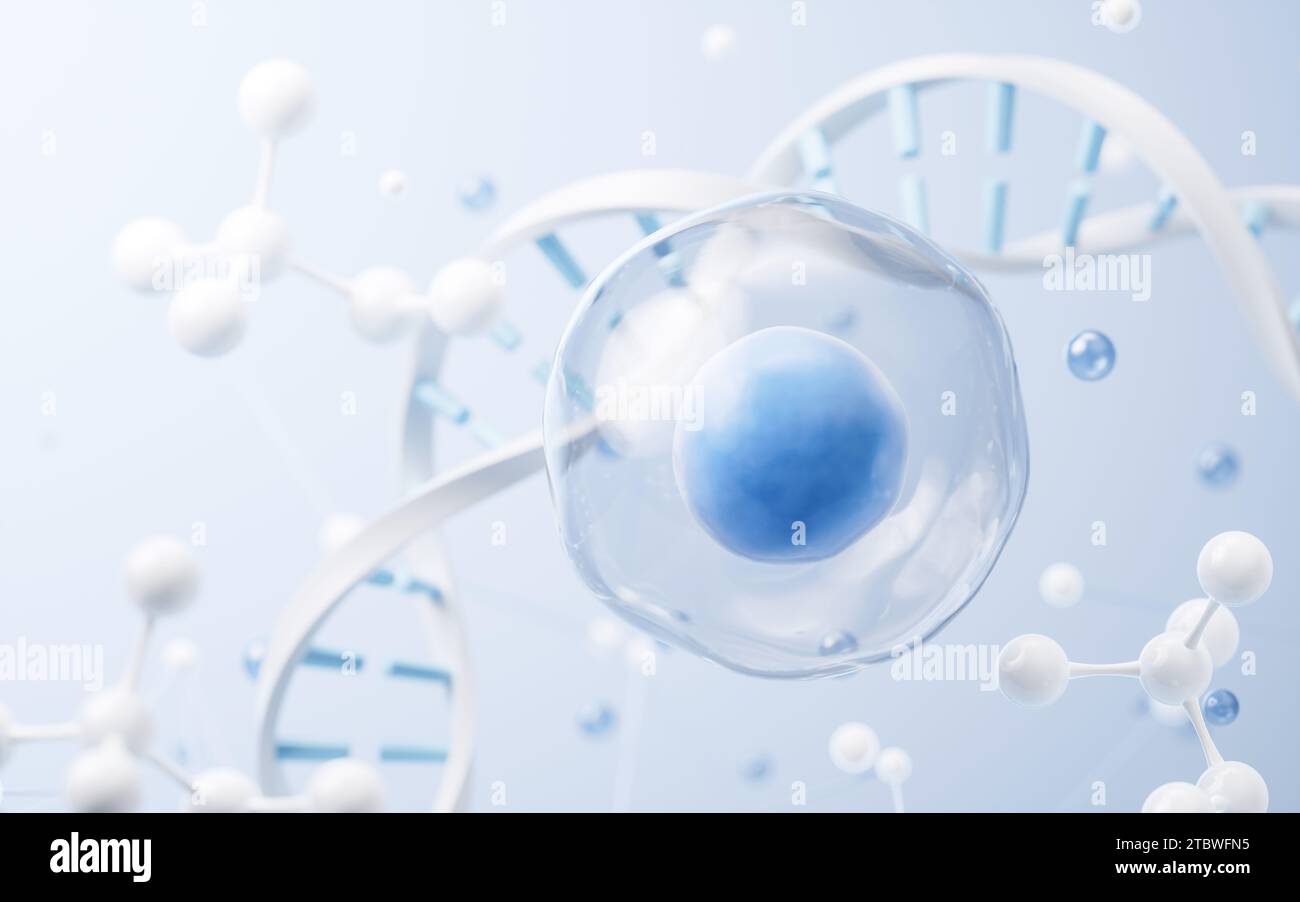 Cell and biological concept background, 3d rendering. 3D illustration ...