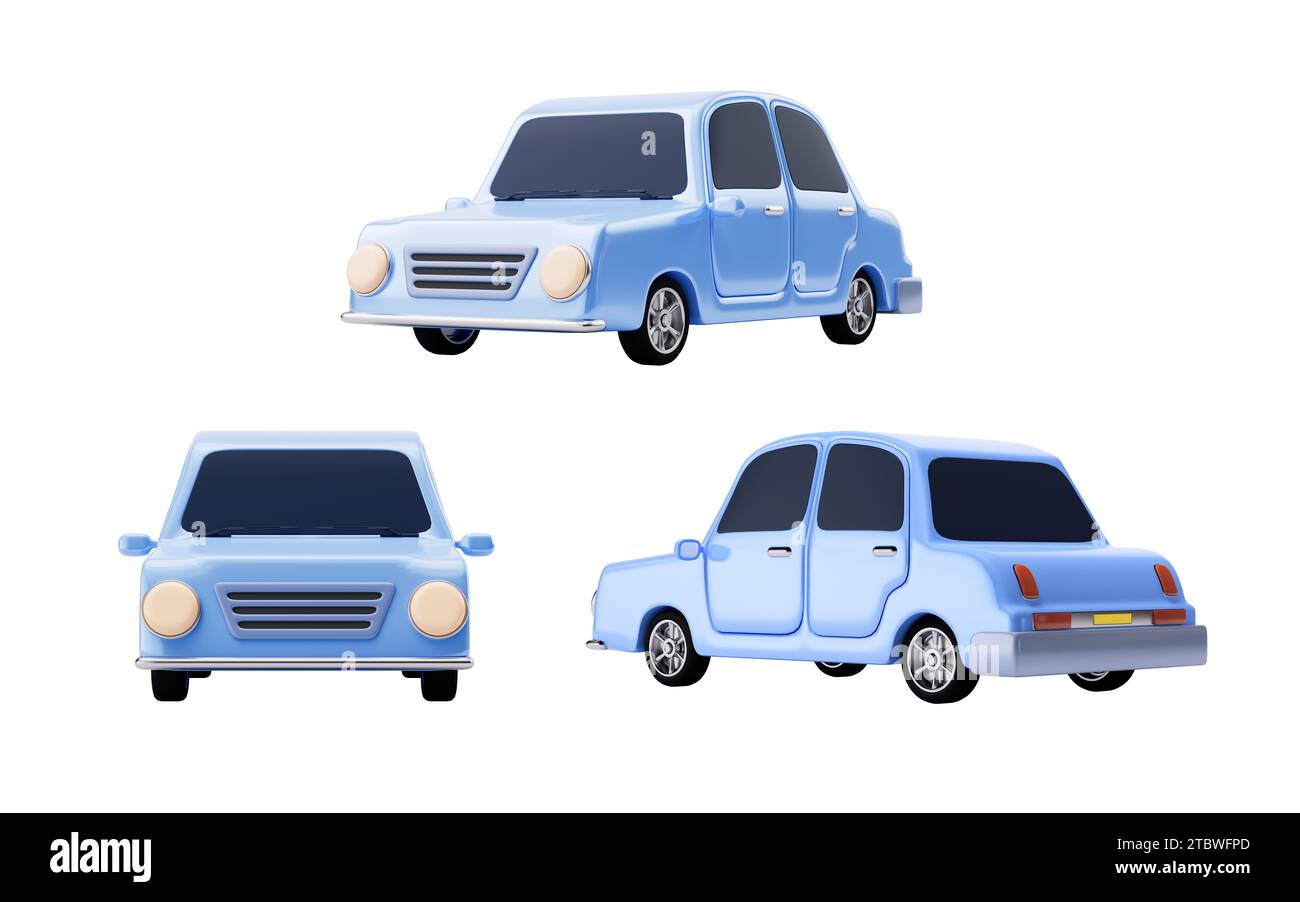 3D cartoon style car, 3d rendering. 3D illustration Stock Photo - Alamy