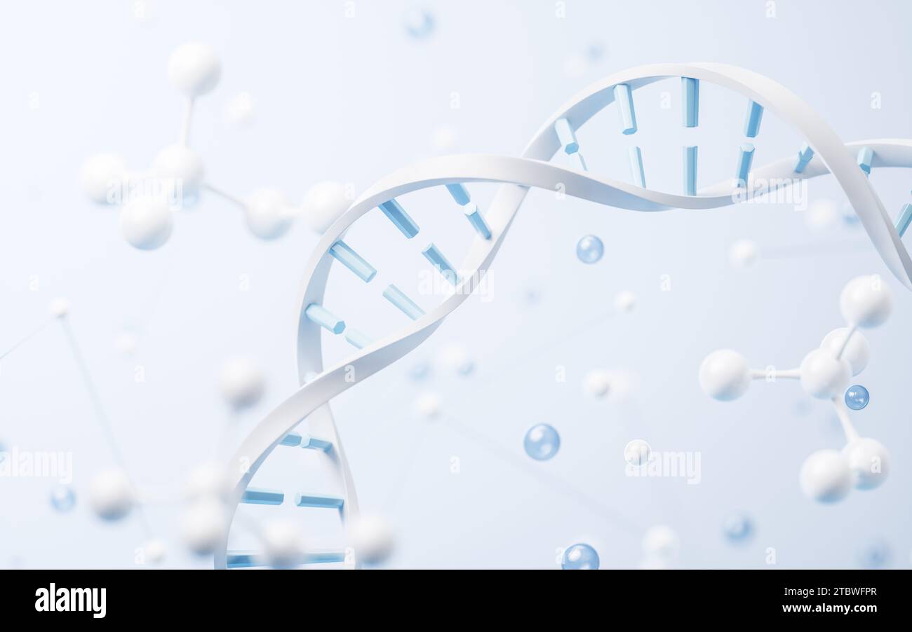 DNA with biological concept, 3d rendering. 3D illustration Stock Photo ...