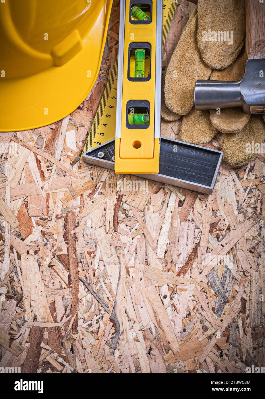 Square ruler construction level claw hammer building helmet safety ...