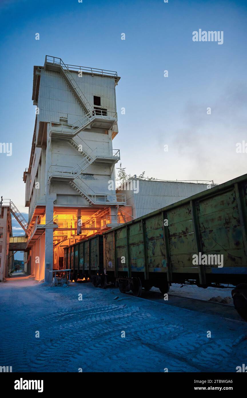 Wheel loader operates on territory of manufacturing plant Stock Photo ...
