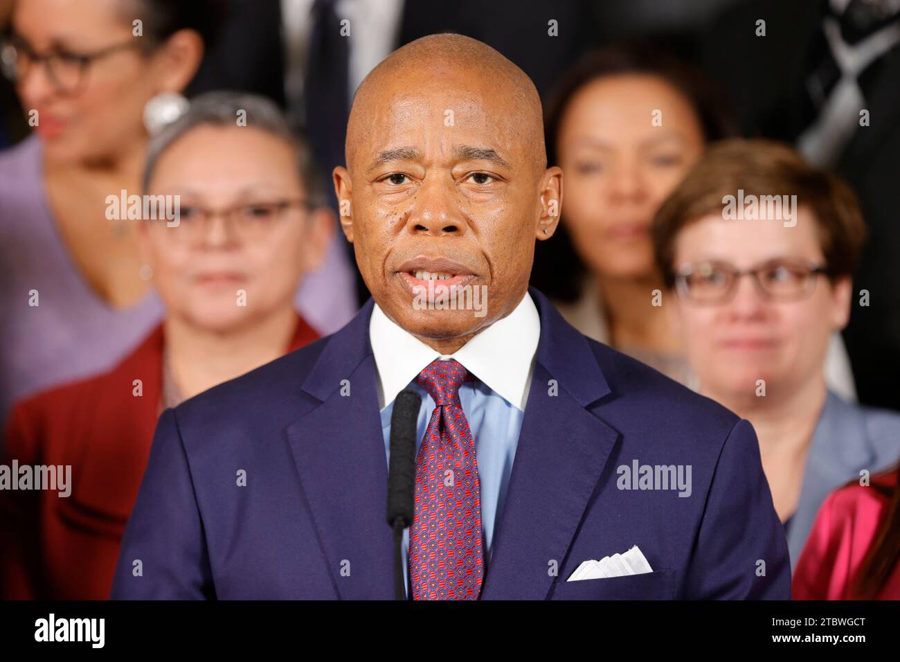 City Hall, New York, USA, December 08, 2023 - Mayor Eric Adams ...