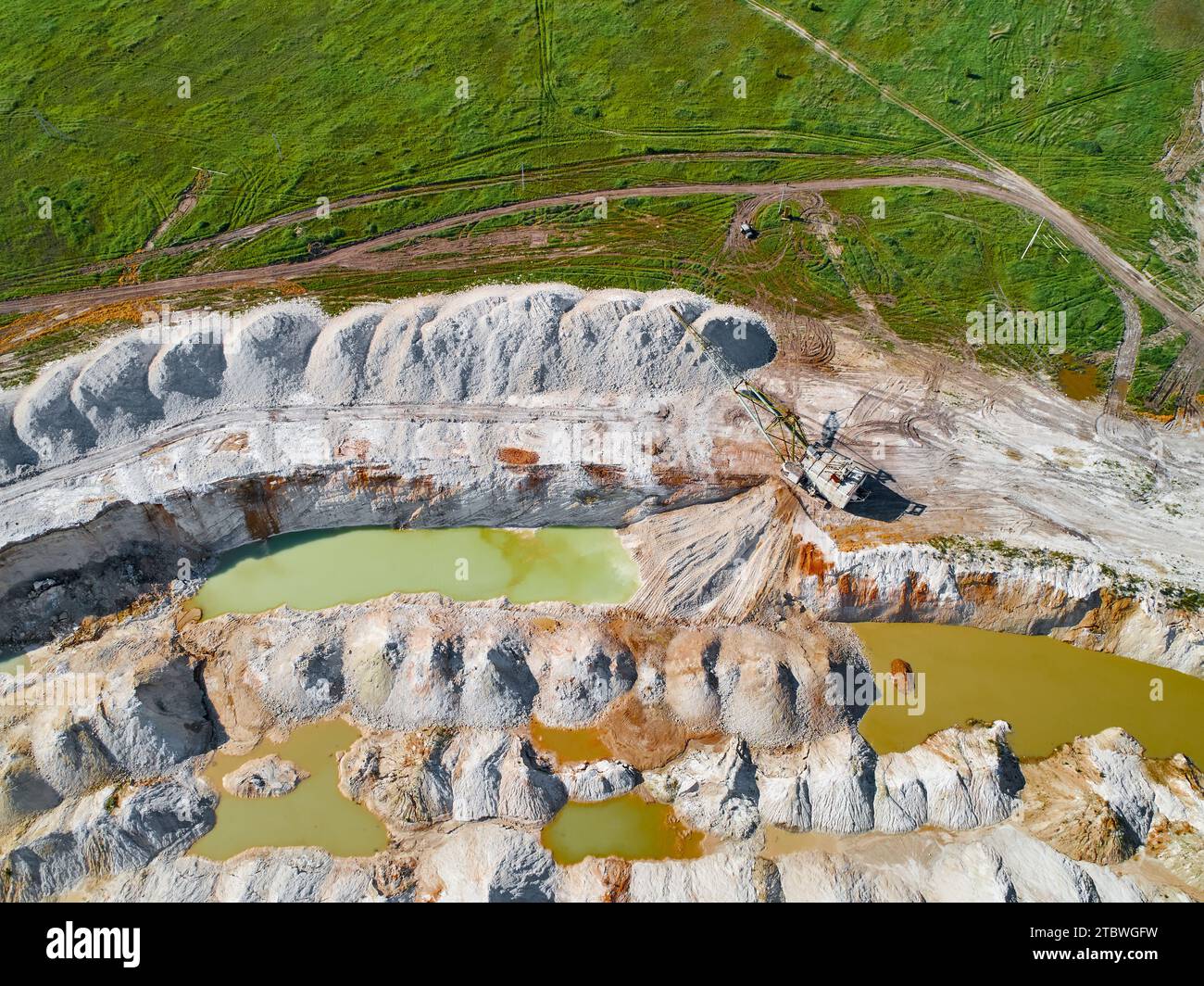 Recultivation of old chalk quarry with limestone leftovers Stock Photo ...