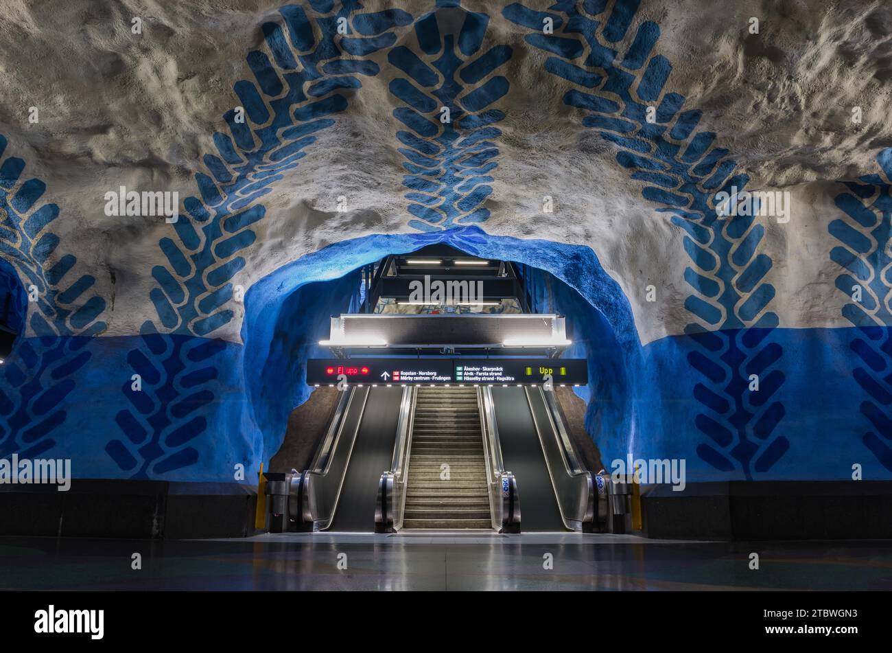 A picture of the blue line of the T-Centralen subway station (Stockholm ...