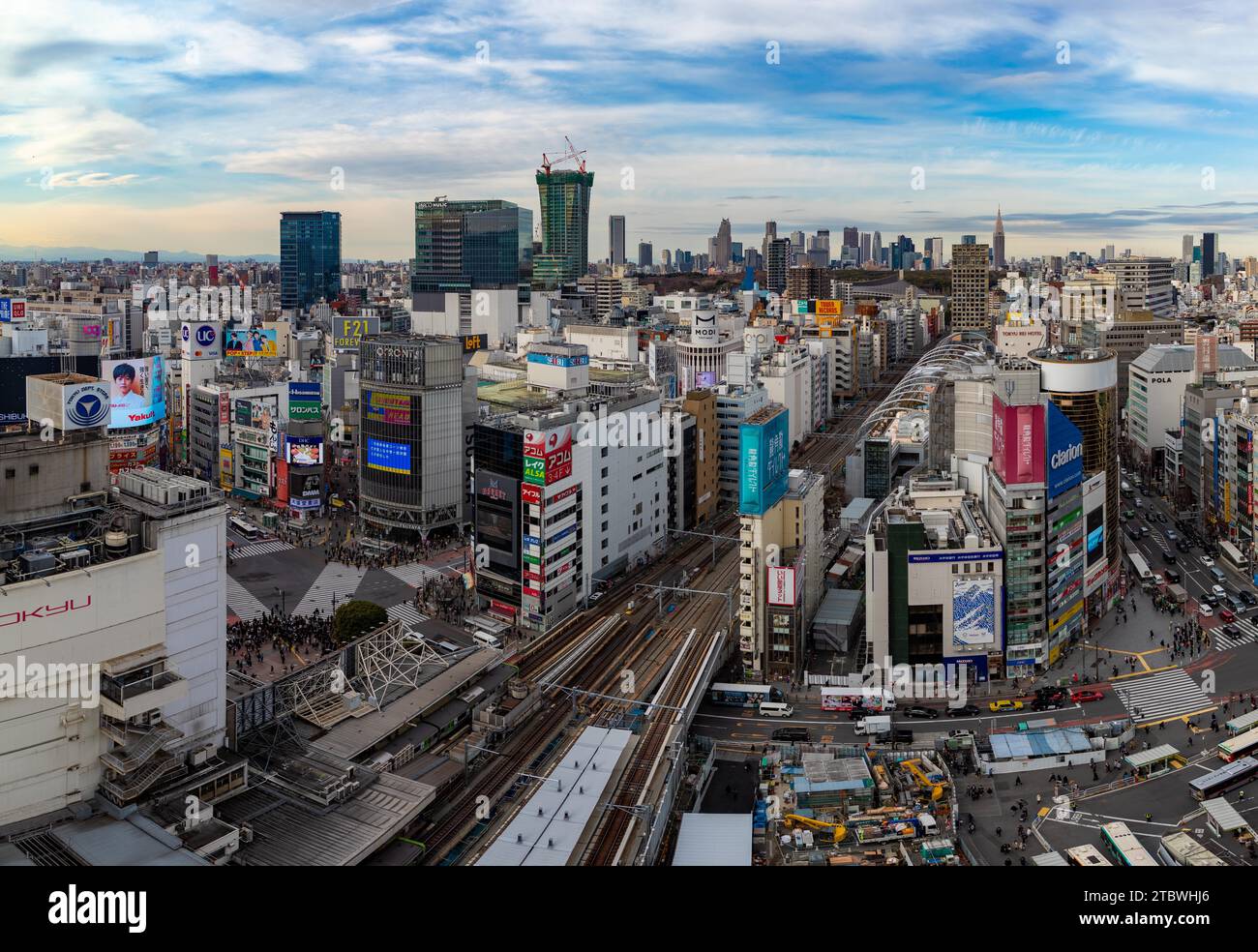 A panorama picture of Shibuya City as seen from above (Tokyo Stock Photo - Alamy