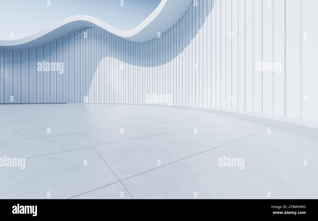Empty ground with white building background, 3d rendering. 3D ...