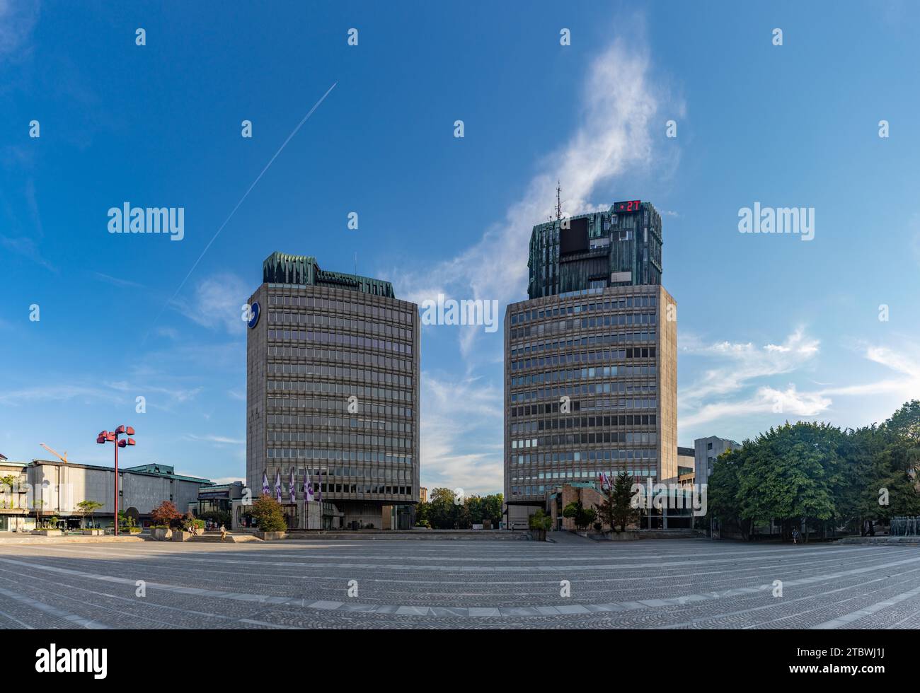 A panorama picture of the two buildings that dominate the Republic ...